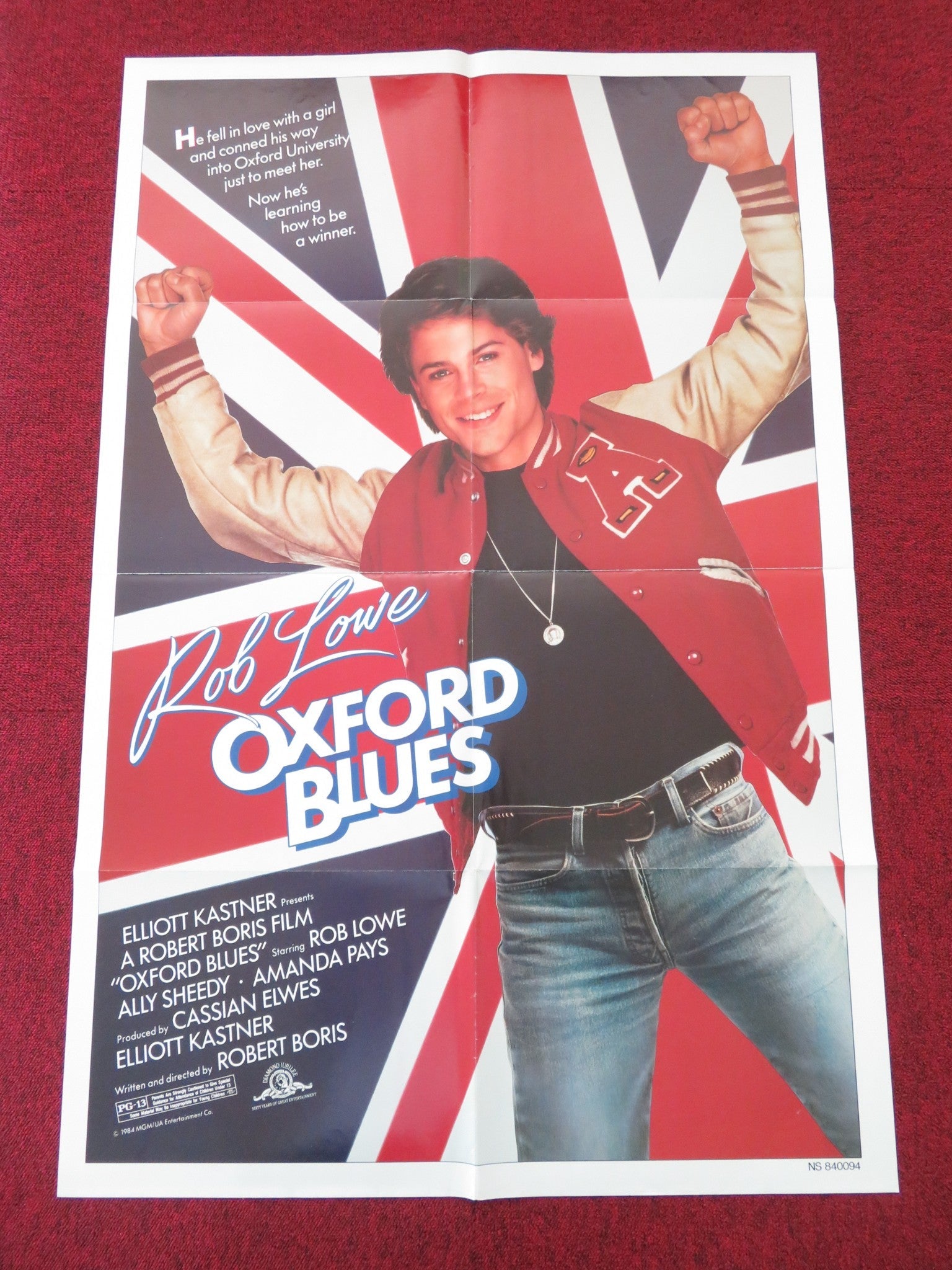 OXFORD BLUES FOLDED US ONE SHEET POSTER ROB LOWE ALLY SHEEDY 1984 ...