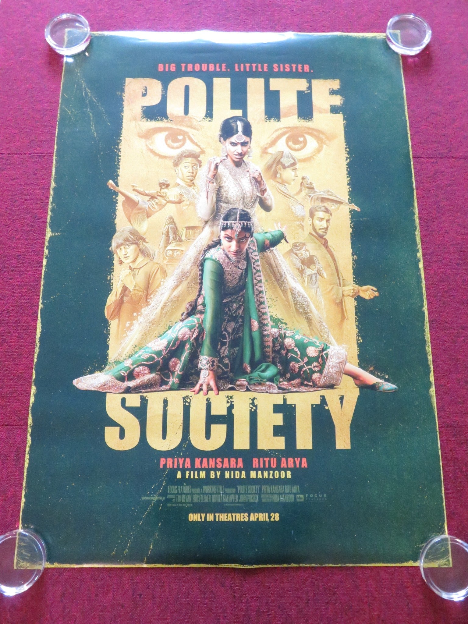 POLITE SOCIETY US ONE SHEET ROLLED POSTER PRIYA KANSARA RITU ARYA 2023 ...