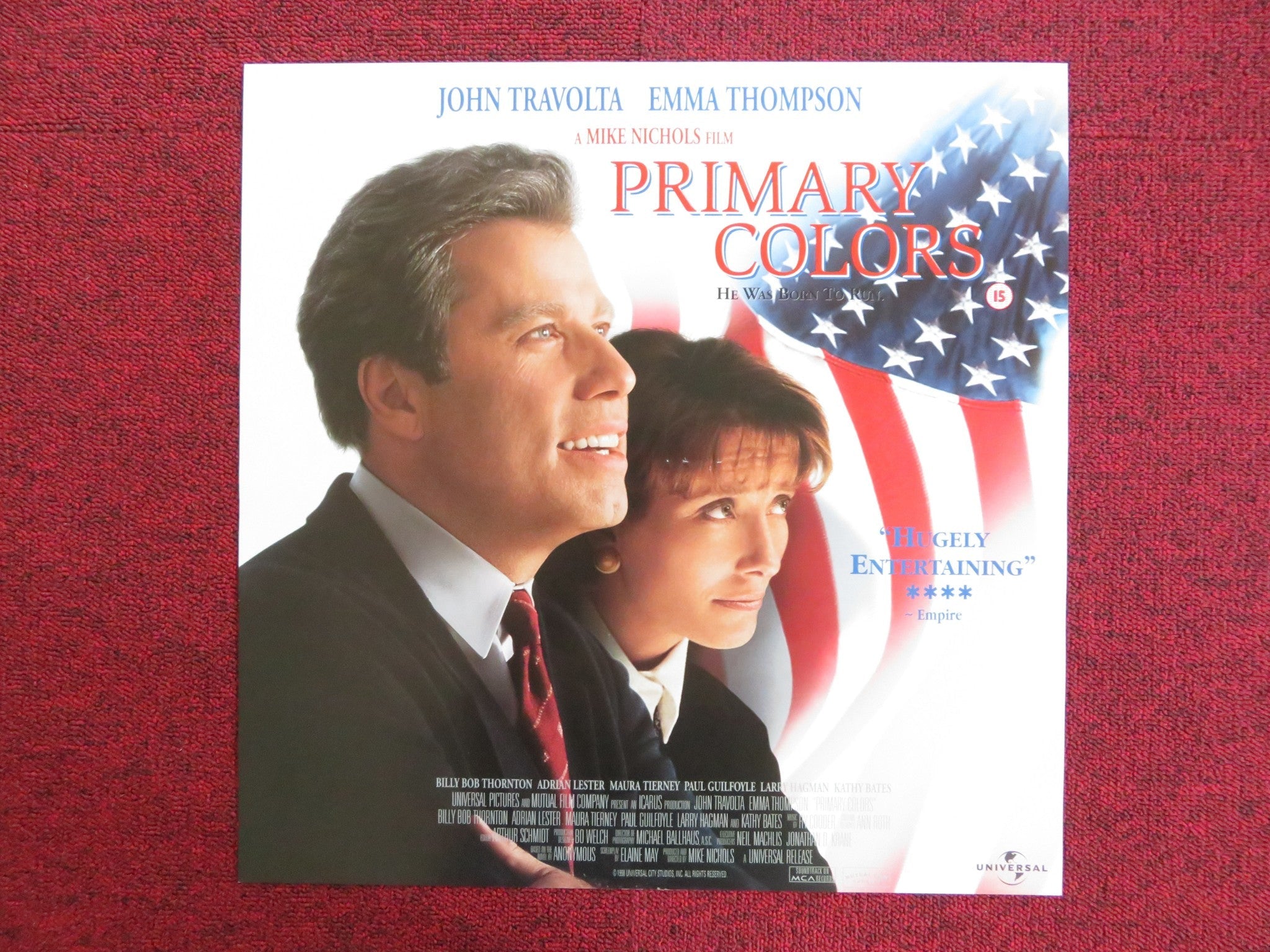 PRIMARY COLORS VHS VIDEO POSTER JOHN TRAVOLTA EMMA THOMPSON 1998 ...