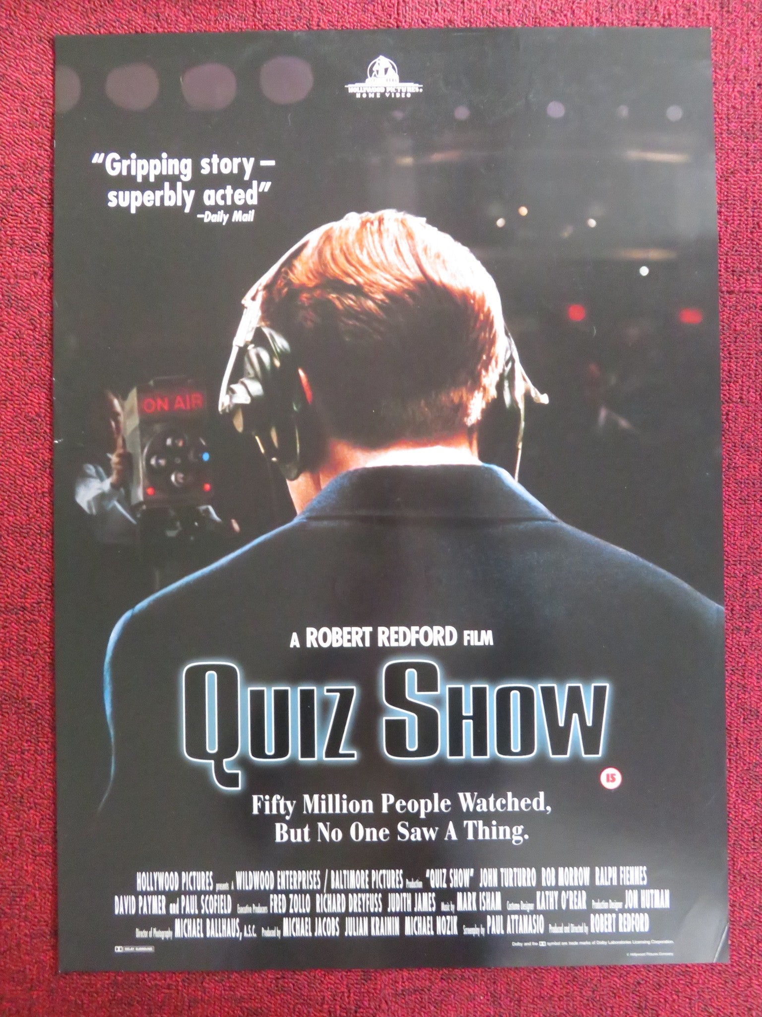 QUIZ SHOW VHS VIDEO POSTER JOHN TURTURRO RALPH FIENNES 1994 ...