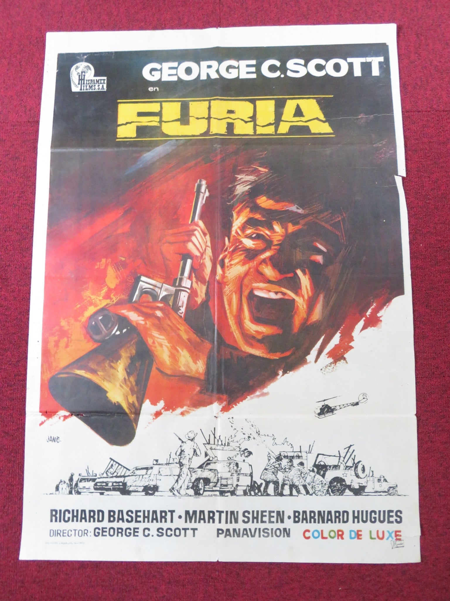 RAGE SPANISH POSTER GEORGE C. SCOTT RICHARD BASEHEART MARTIN SHEEN 197 ...