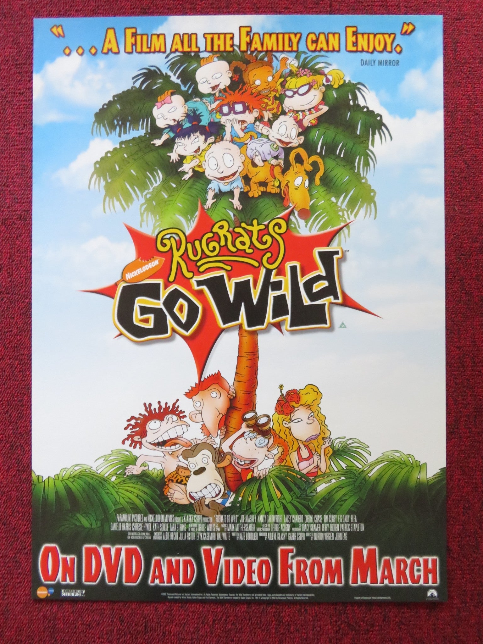 RUGRATS GO WILD VHS & DVD VIDEO POSTER ELIZABETH DAILY NANCY CARTWRIGH ...