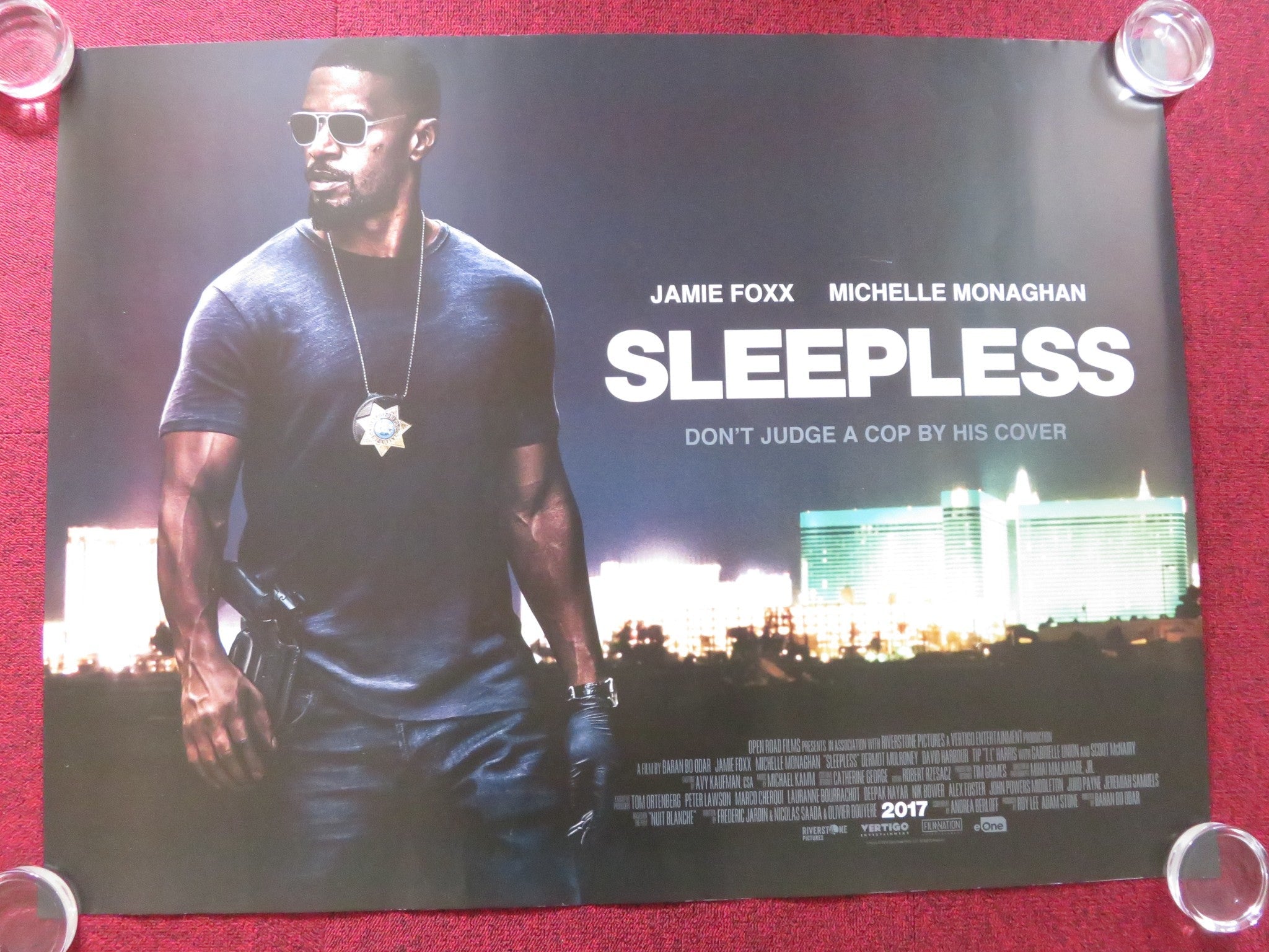 SLEEPLESS UK QUAD ROLLED POSTER JAMIE FOXX MICHELLE MONAGHAN 2017 ...