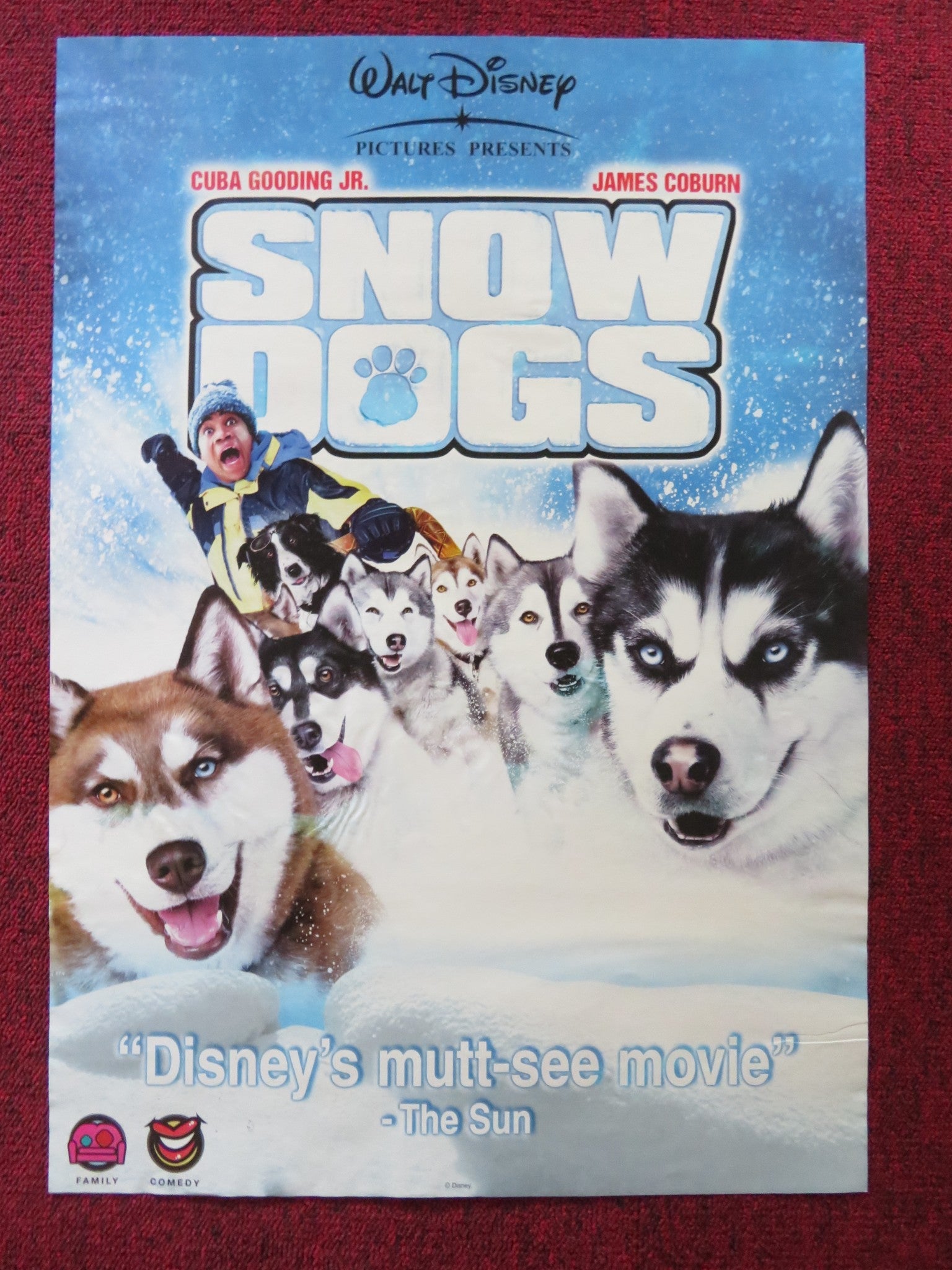 SNOW DOGS VHS VIDEO POSTER CUBA GOODING JR. JAMES COBURN 2002 ...