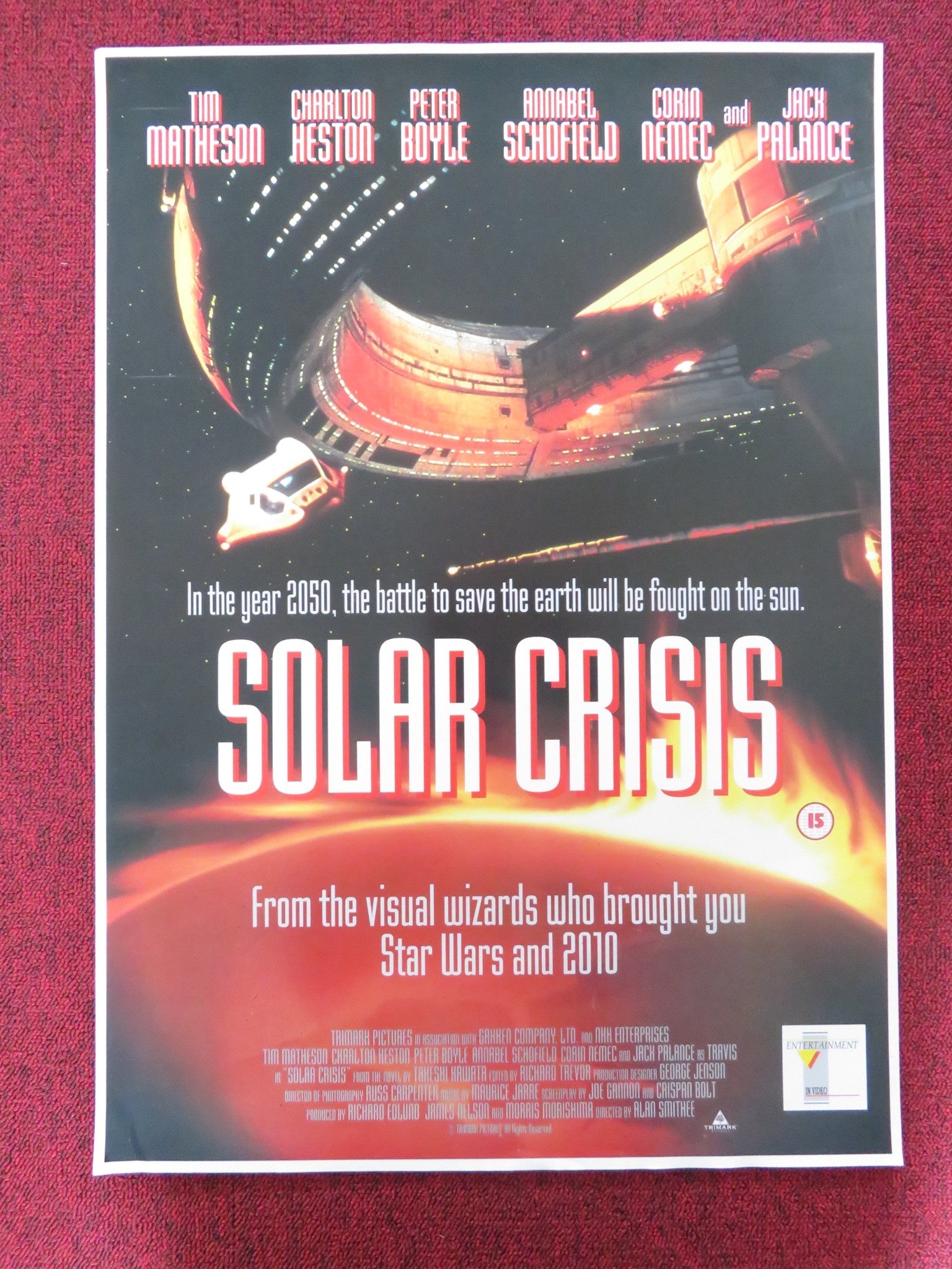 SOLAR CRISIS VHS POSTER ROLLED CHARLTON HESTON TIM MATHESON 1990 ...