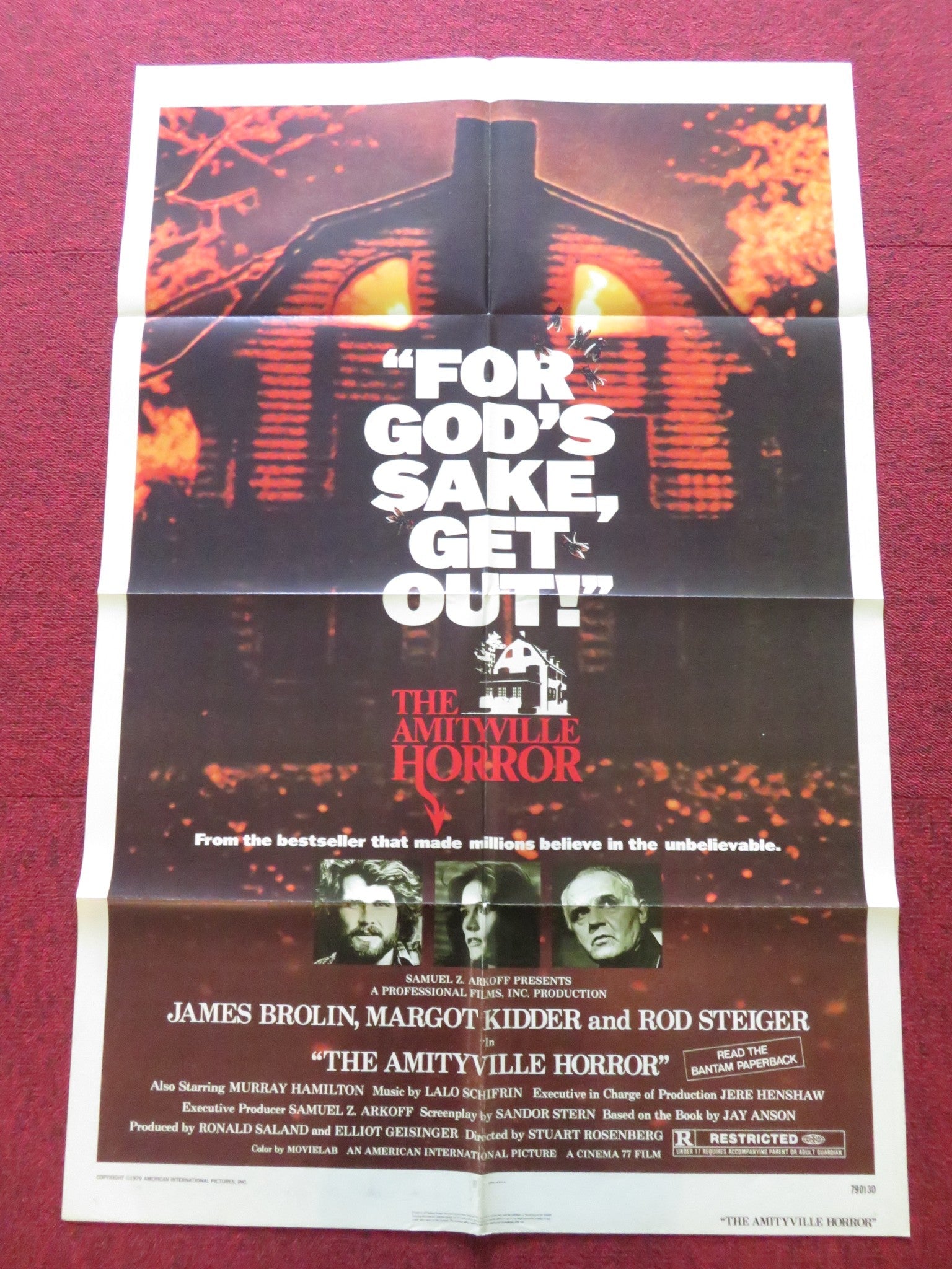 THE AMITYVILLE HORROR FOLDED US ONE SHEET POSTER JAMES BROLIN MARGOT K ...