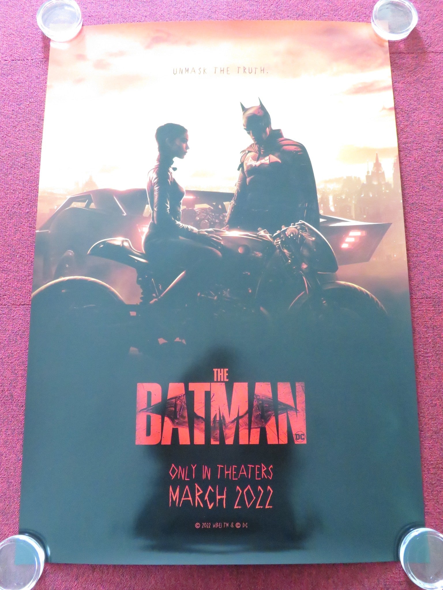 THE BATMAN - A US ONE SHEET ROLLED POSTER DC ROBERT PATTINSON ZOE KRAV ...