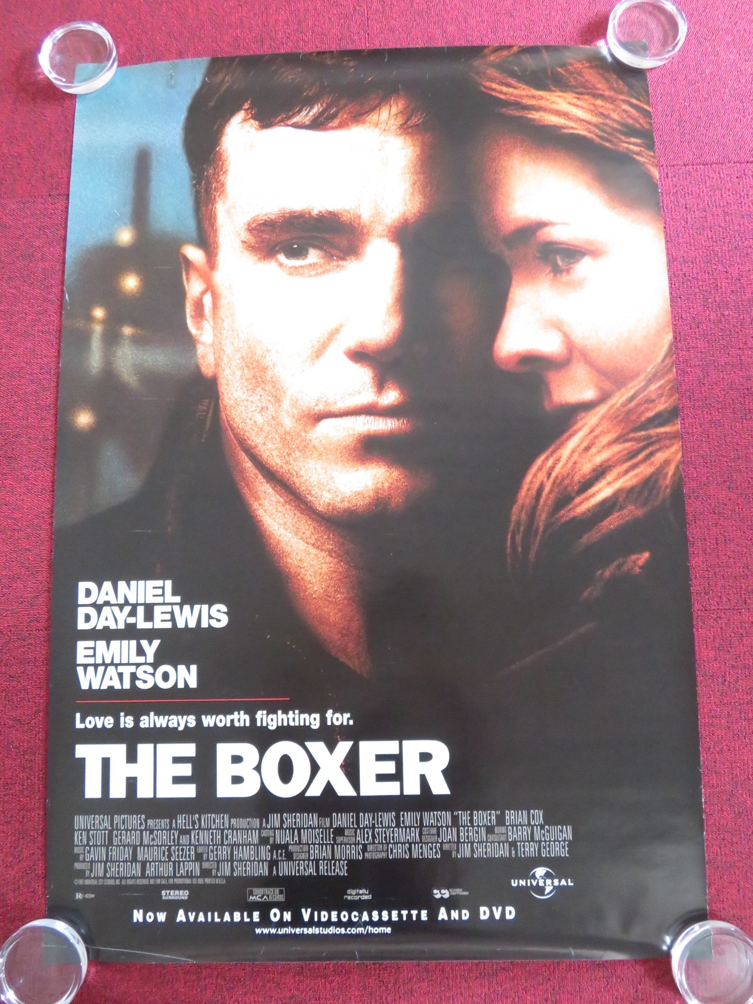 THE BOXER DVD AND VHS ONE SHEET ROLLED POSTER DANIEL DAY-LEWIS EMILY W ...