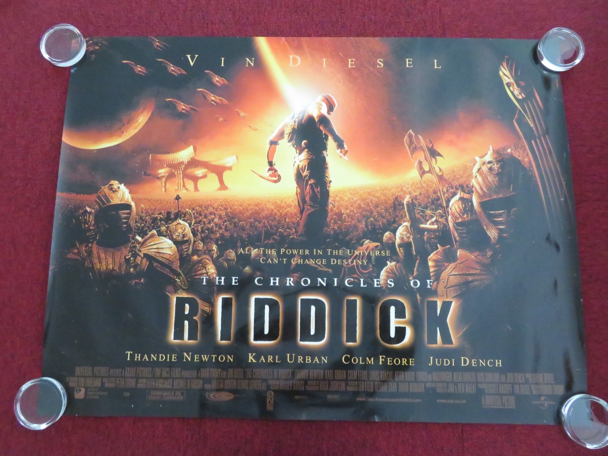 THE CHRONICLES OF RIDDICK UK QUAD ROLLED POSTER VIN DIESEL JUDI DENCH ...
