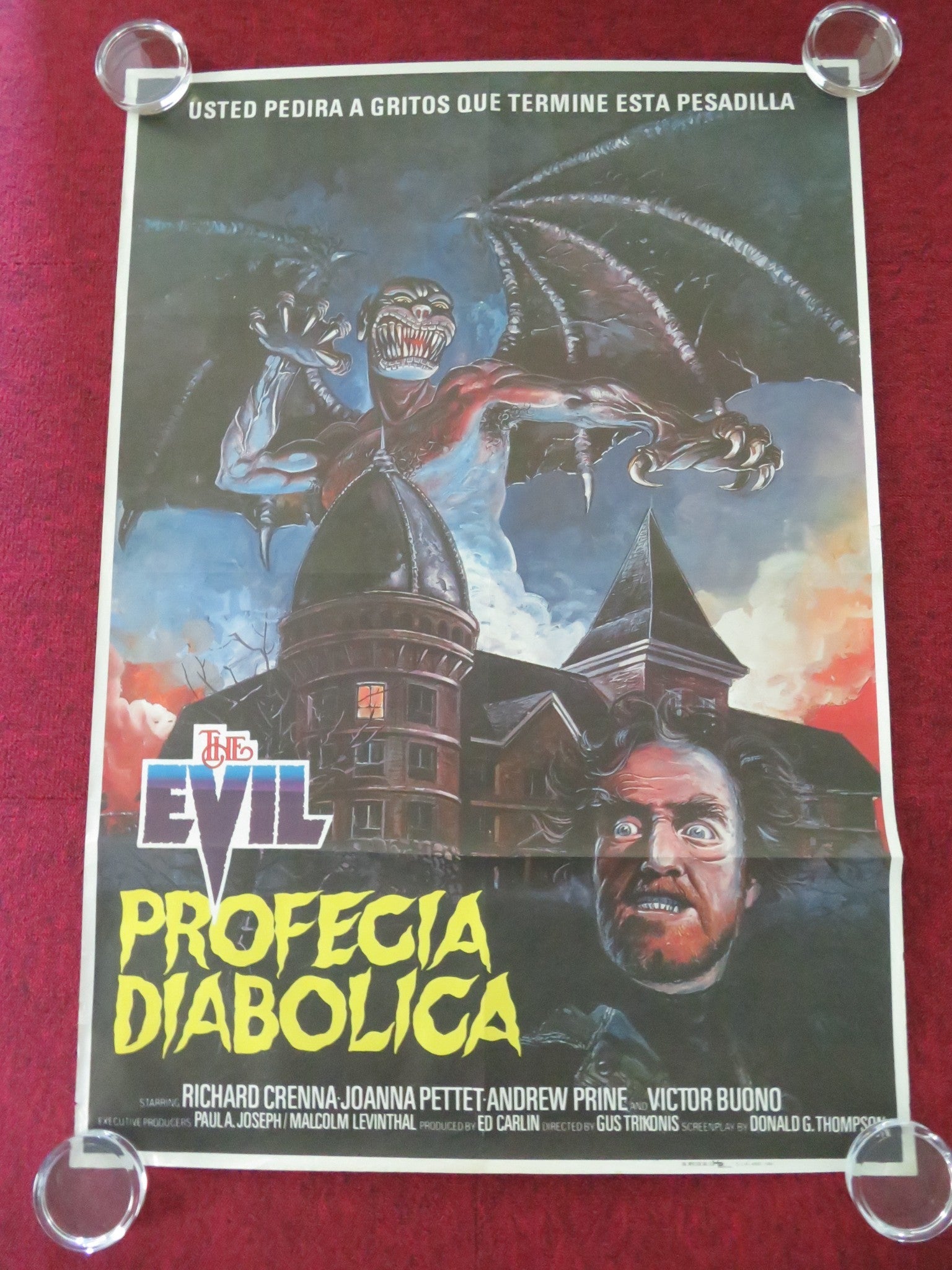 THE EVIL SPANISH POSTER ROLLED RICHARD CRENNA JOANNA PETTET 1984 ...