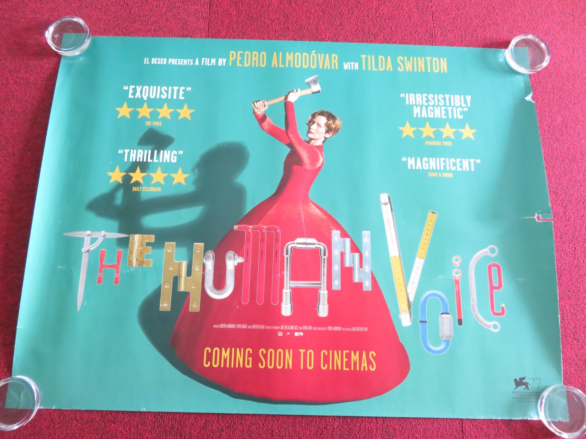THE HUMAN VOICE UK QUAD ROLLED POSTER TILDA SWINTON AGUSTIN ALMODOVAR ...