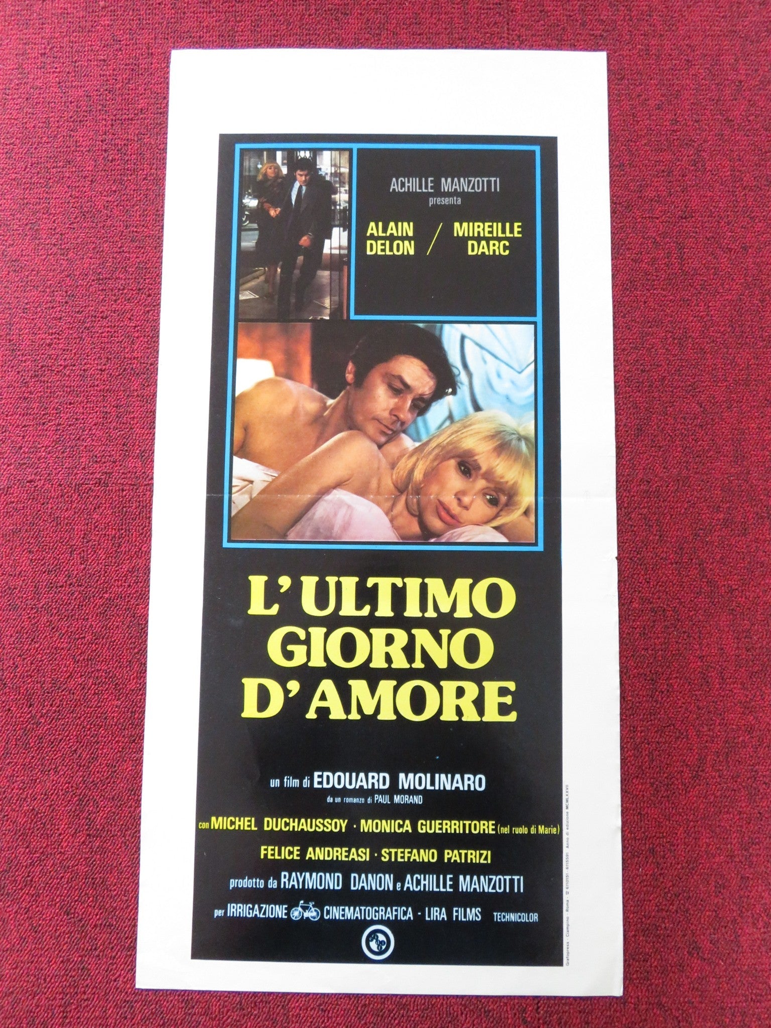 THE HURRIED MAN ITALIAN LOCANDINA POSTER ALAIN DELON MIREILLE DARC 197 ...