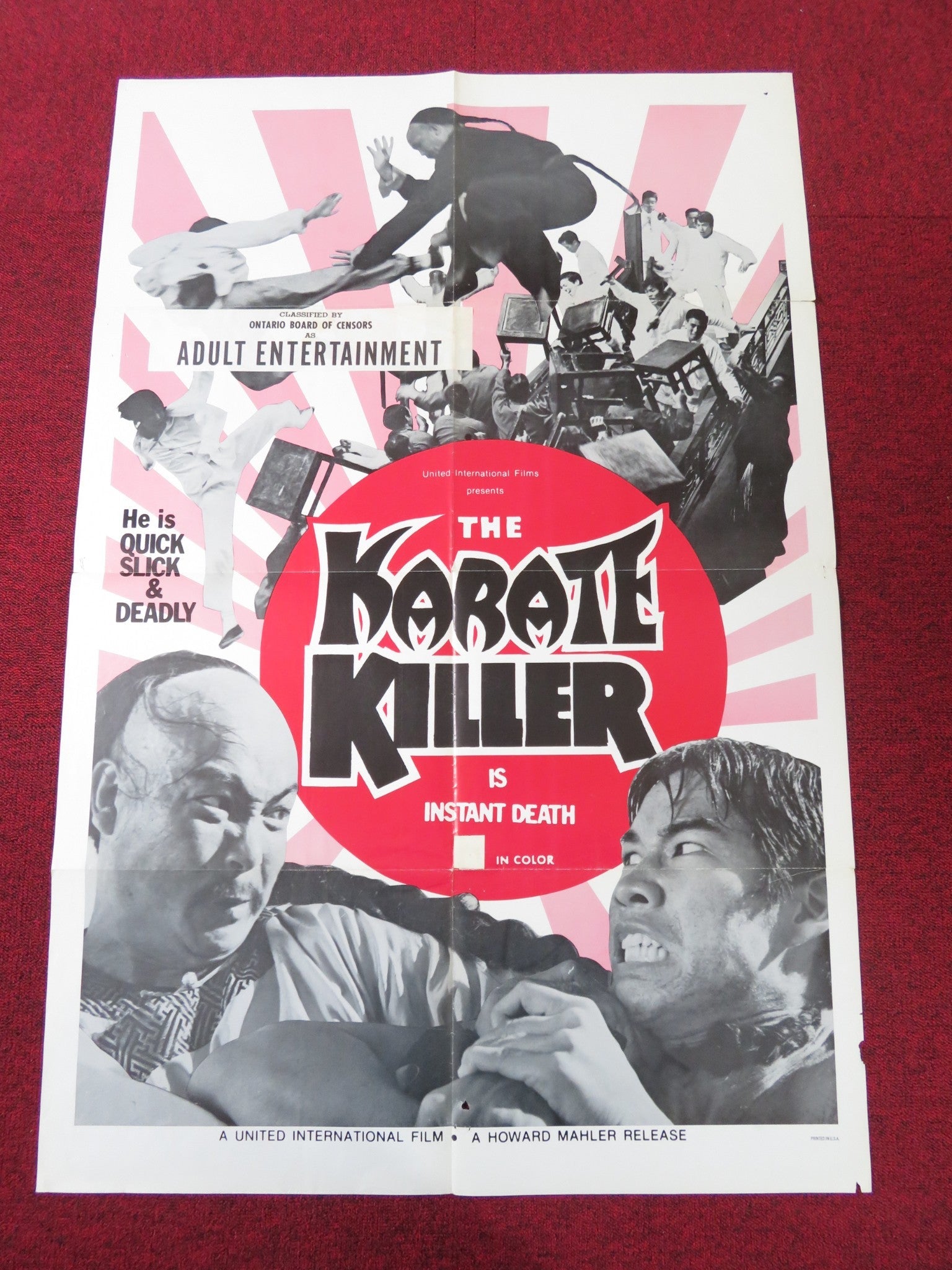 THE KARATE KILLER FOLDED US ONE SHEET POSTER JASON PIAO PAI CHUN-KU LU ...