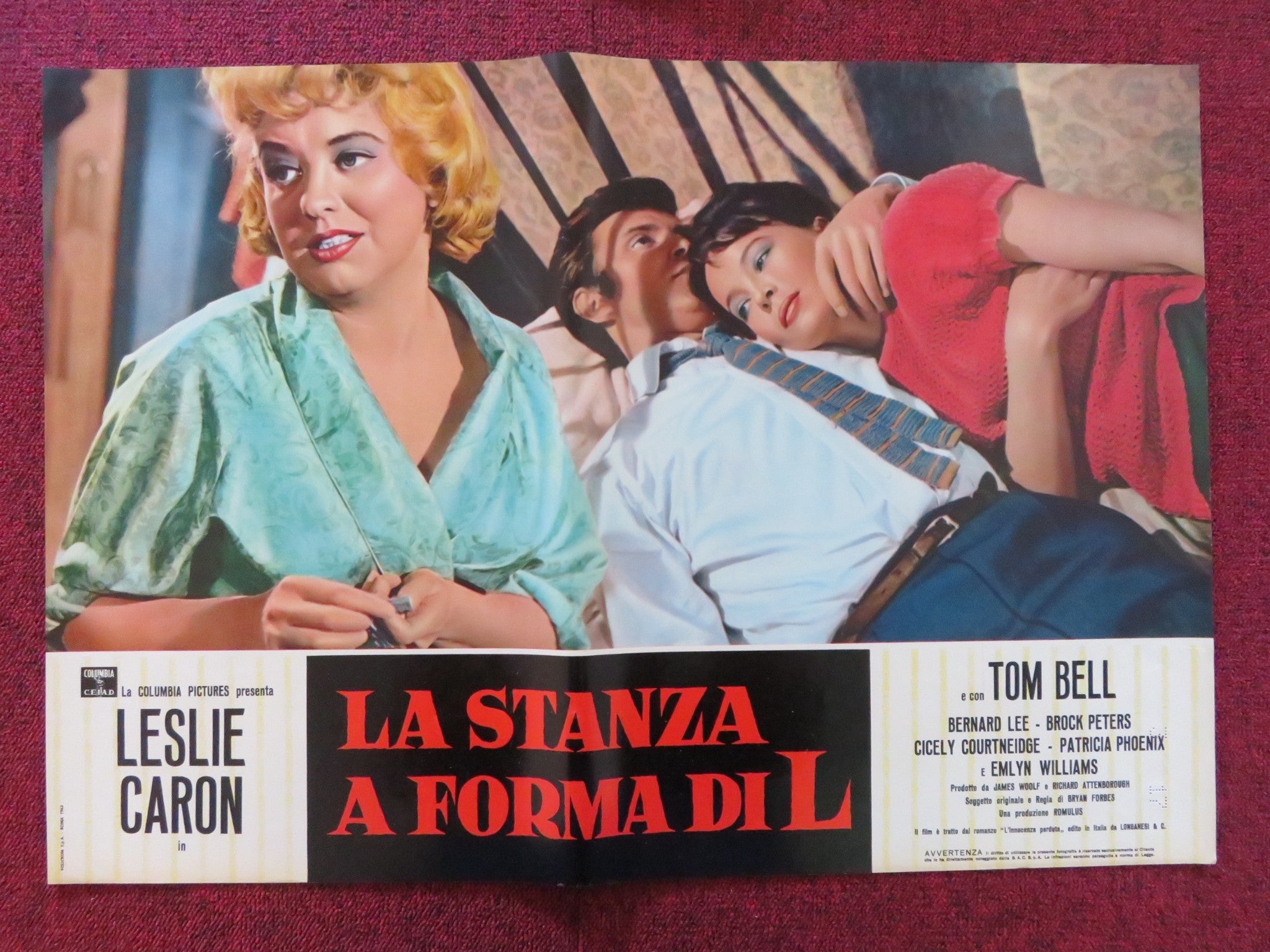 THE L-SHAPED ROOM - C ITALIAN FOTOBUSTA POSTER LESLIE CARON TOM BELL 1 ...