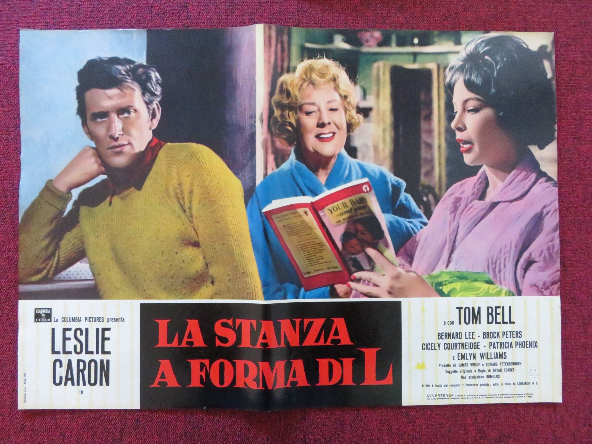 THE L-SHAPED ROOM - H ITALIAN FOTOBUSTA POSTER LESLIE CARON TOM BELL 1 ...