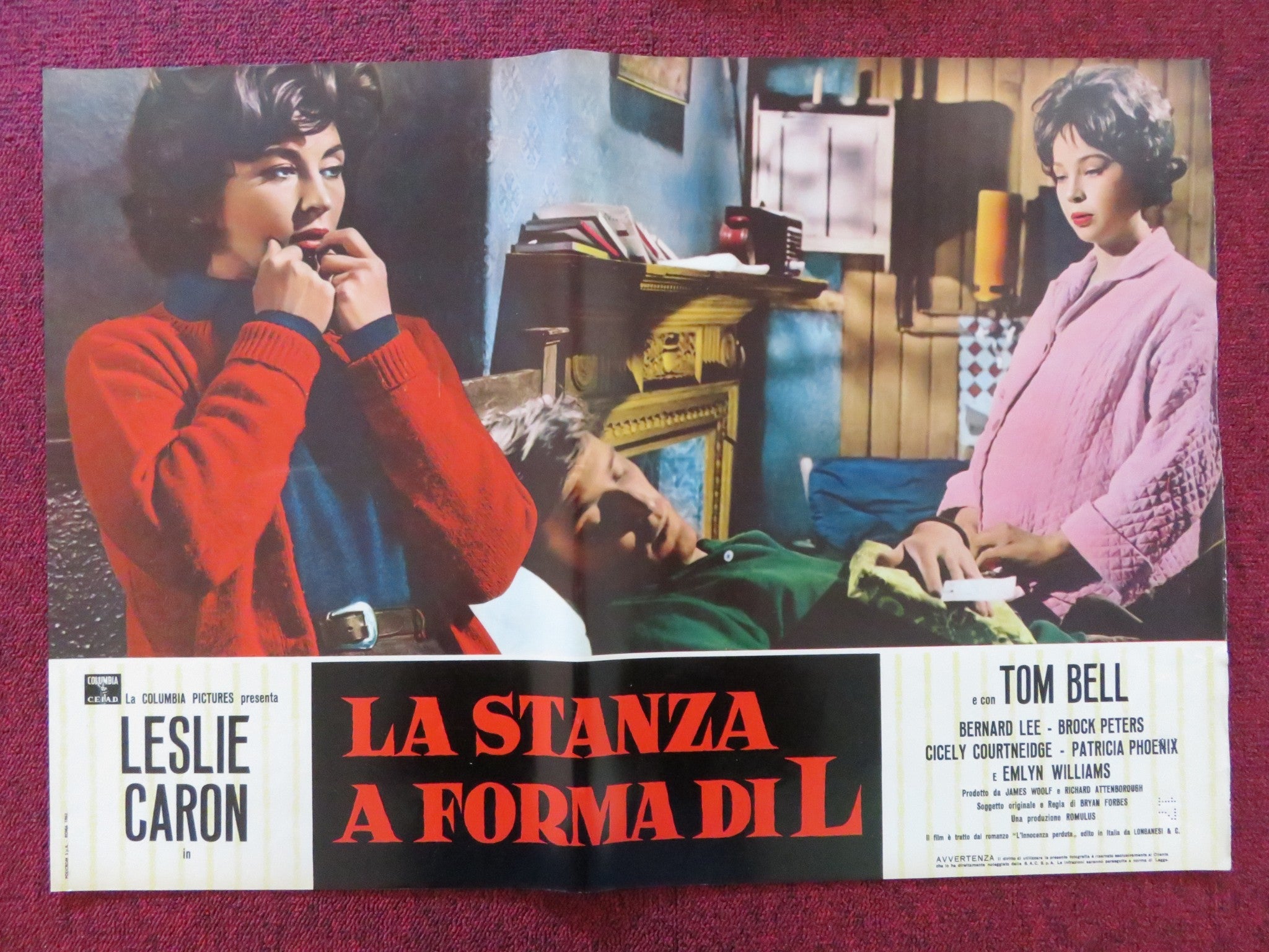 THE L-SHAPED ROOM - J ITALIAN FOTOBUSTA POSTER LESLIE CARON TOM BELL 1 ...