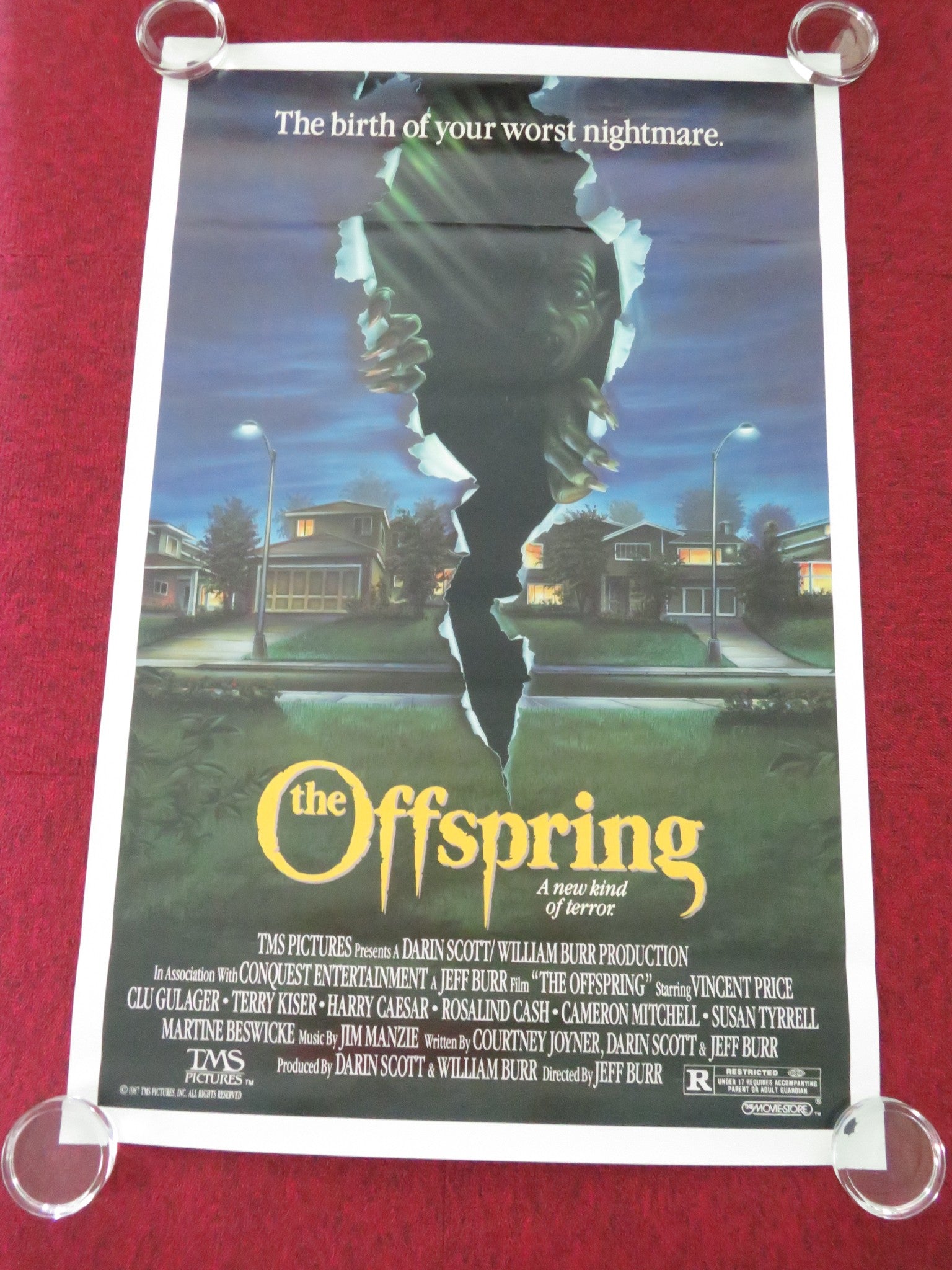 THE OFFSPRING ONE SHEET ROLLED POSTER VINCENT PRICE CLU GULAGER 1987 ...