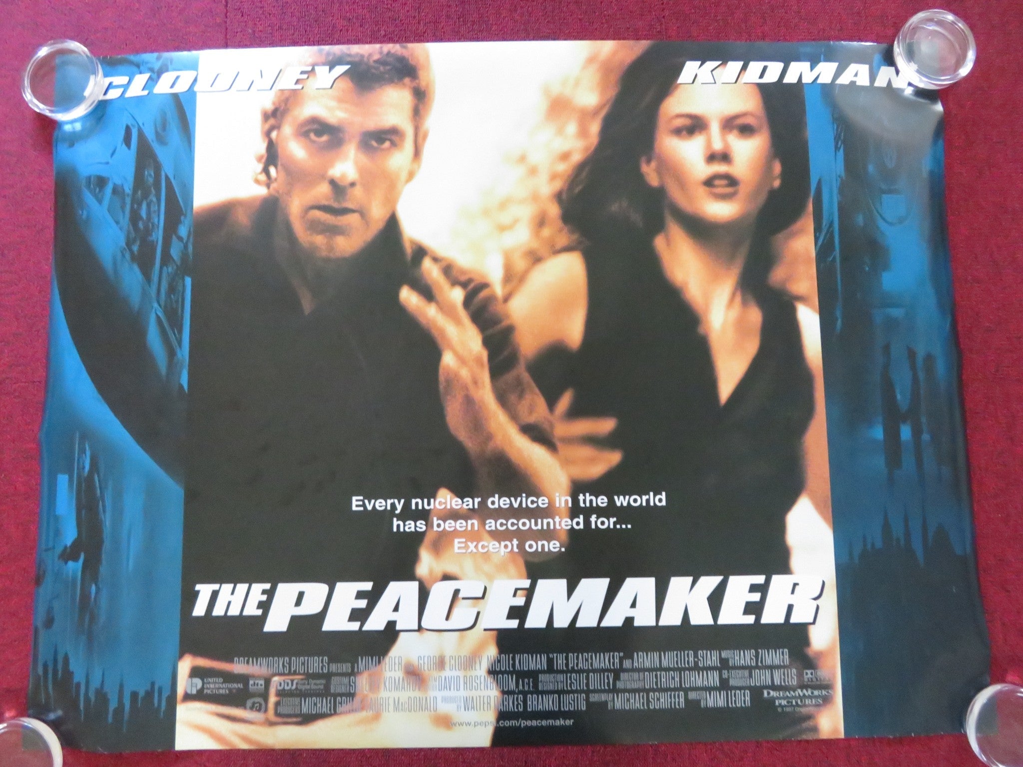 THE PEACEMAKER UK QUAD ROLLED POSTER GEORGE CLOONEY NICOLE KIDMAN 1997 ...