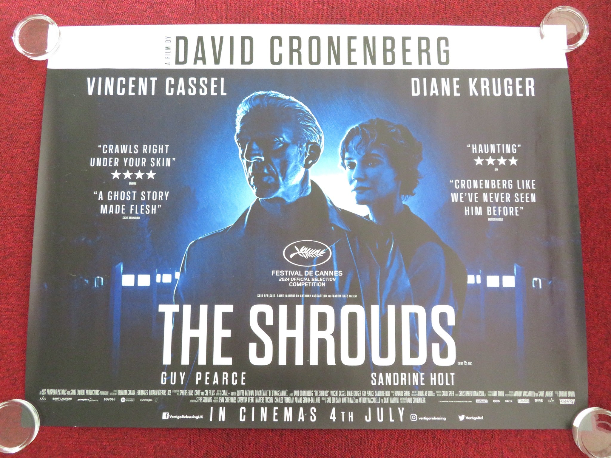 THE SHROUDS UK QUAD ROLLED POSTER GUY PEARCE VINCENT CASSEL 2024 ...