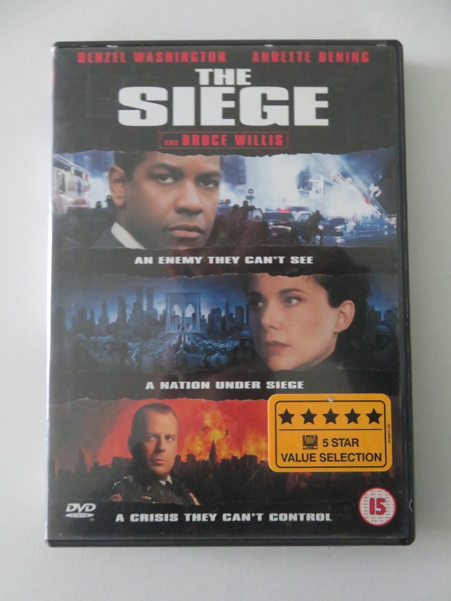 THE SIEGE (DVD) DENZEL WASHINGTON ANNETTE BENING BRUCE WILLIS 1998 REG ...