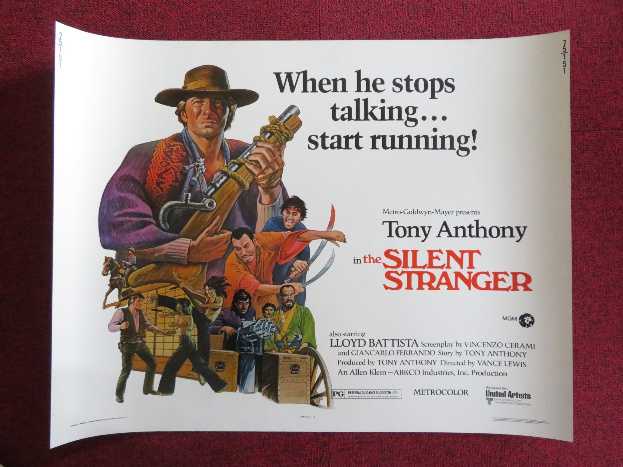 THE SILENT STRANGER US HALF SHEET (22"x 28") POSTER TONY ANTHONY 1975 ...
