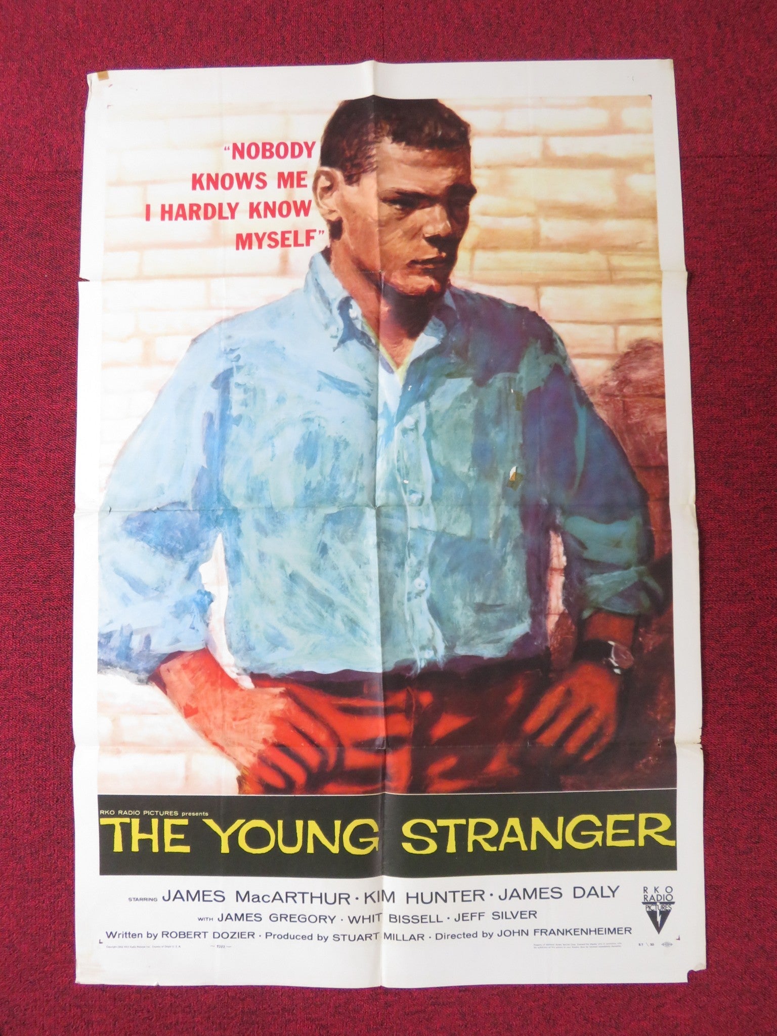 THE YOUNG STRANGER FOLDED US ONE SHEET POSTER JAMES MACARTHUR KIM HUNT ...