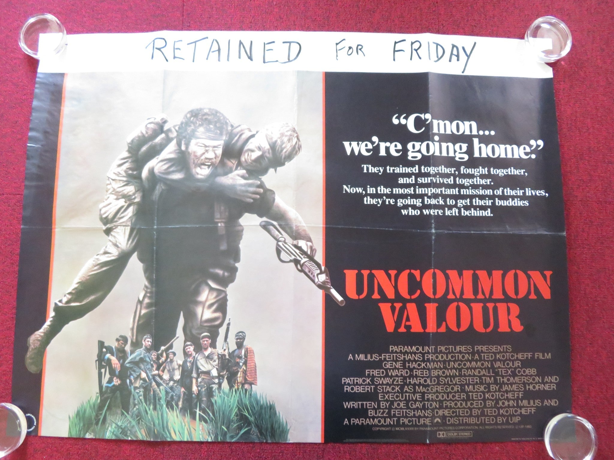 UNCOMMON VALOUR UK QUAD ROLLED POSTER GENE HACKMAN ROBERT STACK 1983 ...