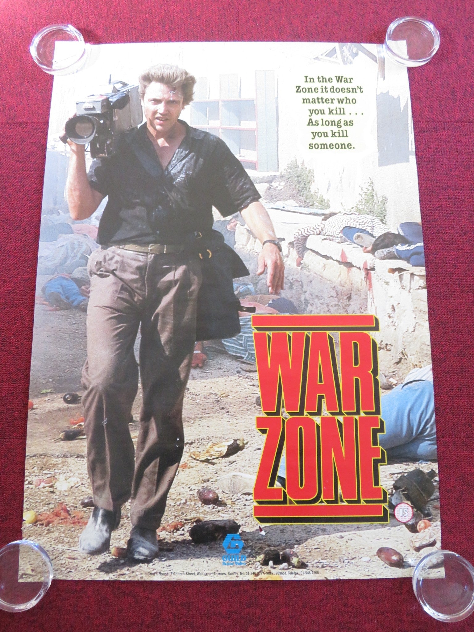 WITNESS IN THE WAR ZONE VHS VIDEO POSTER ROLLED CHRISTOPHER WALKEN 198 ...