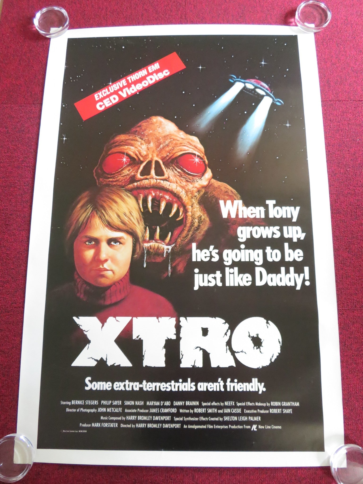XTRO US VHS ONE SHEET ROLLED POSTER PHILIP SAYER BERNICE STEGERS 1982 ...