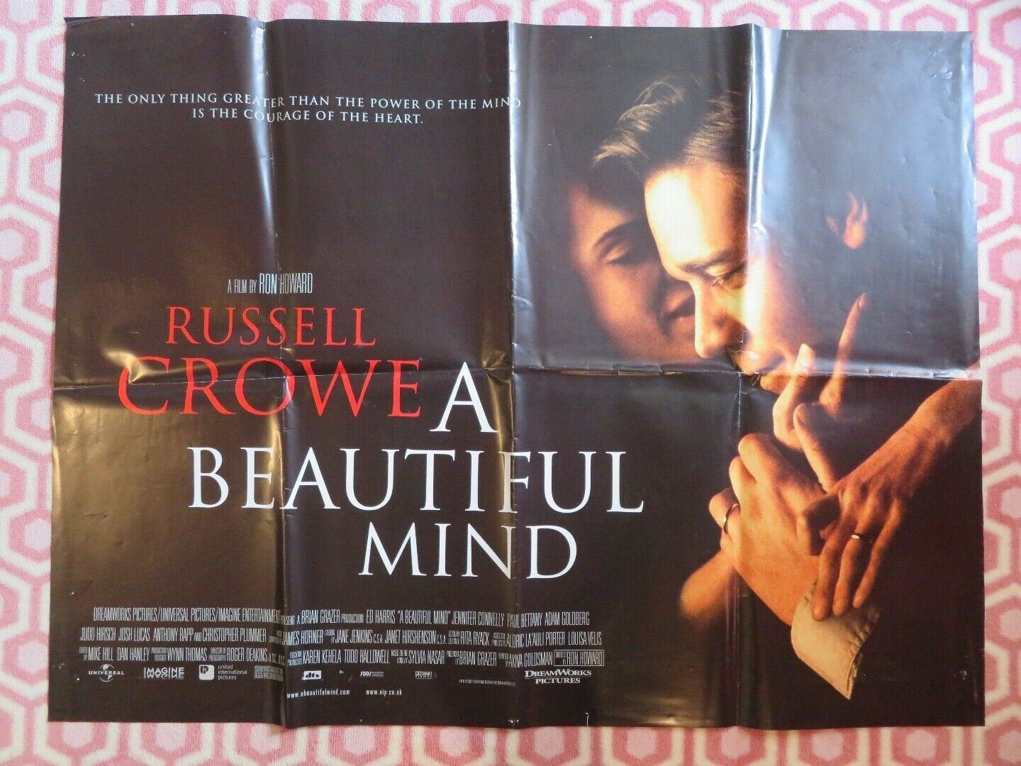 BEAUTIFUL MIND BRITISH QUAD (30"x40") POSTER RUSSEL CROWE JENNIFER CON ...