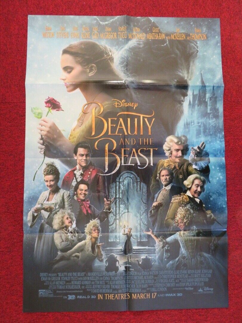BEAUTY AND THE BEAST FOLDED US ONE SHEET POSTER DISNEY EMMA WATSON 201 ...