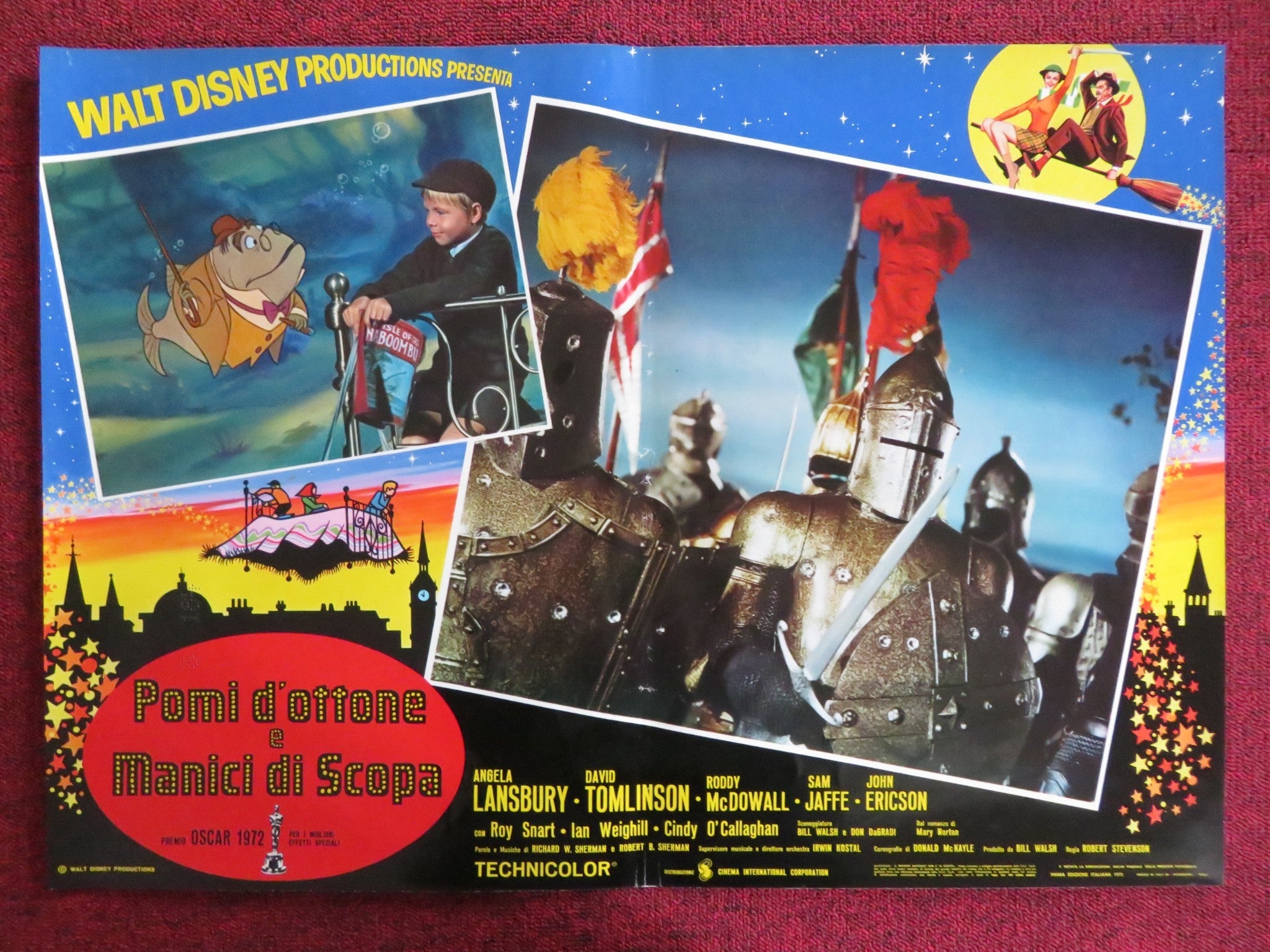 BEDKNOBS AND BROOMSTICKS - B ITALIAN FOTOBUSTA POSTER DISNEY A. LANSBU ...