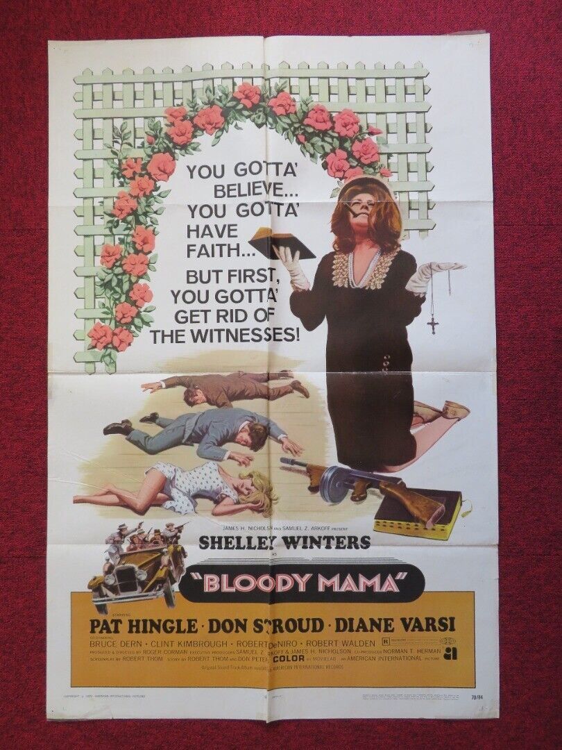 BLOODY MAMA FOLDED US ONE SHEET POSTER PAT HINGLE DON STROUD 1970 ...