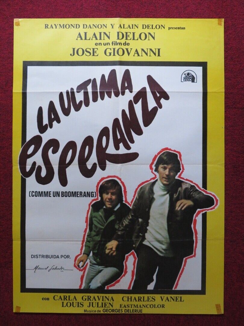BOOMERANG SPANISH ROLLED POSTER ALAIN DELON CARLA GRAVINA 1976 ...