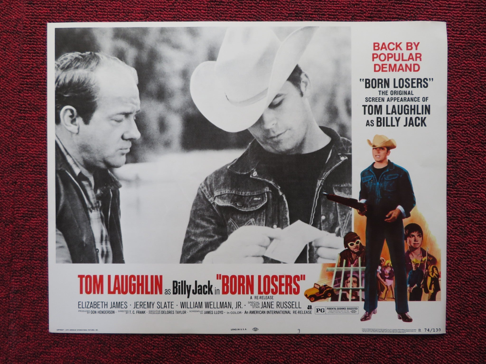 BORN LOSERS - 3 US LOBBY CARD TOM LAUGHLIN ELIZABETH JAMES 1967 ...