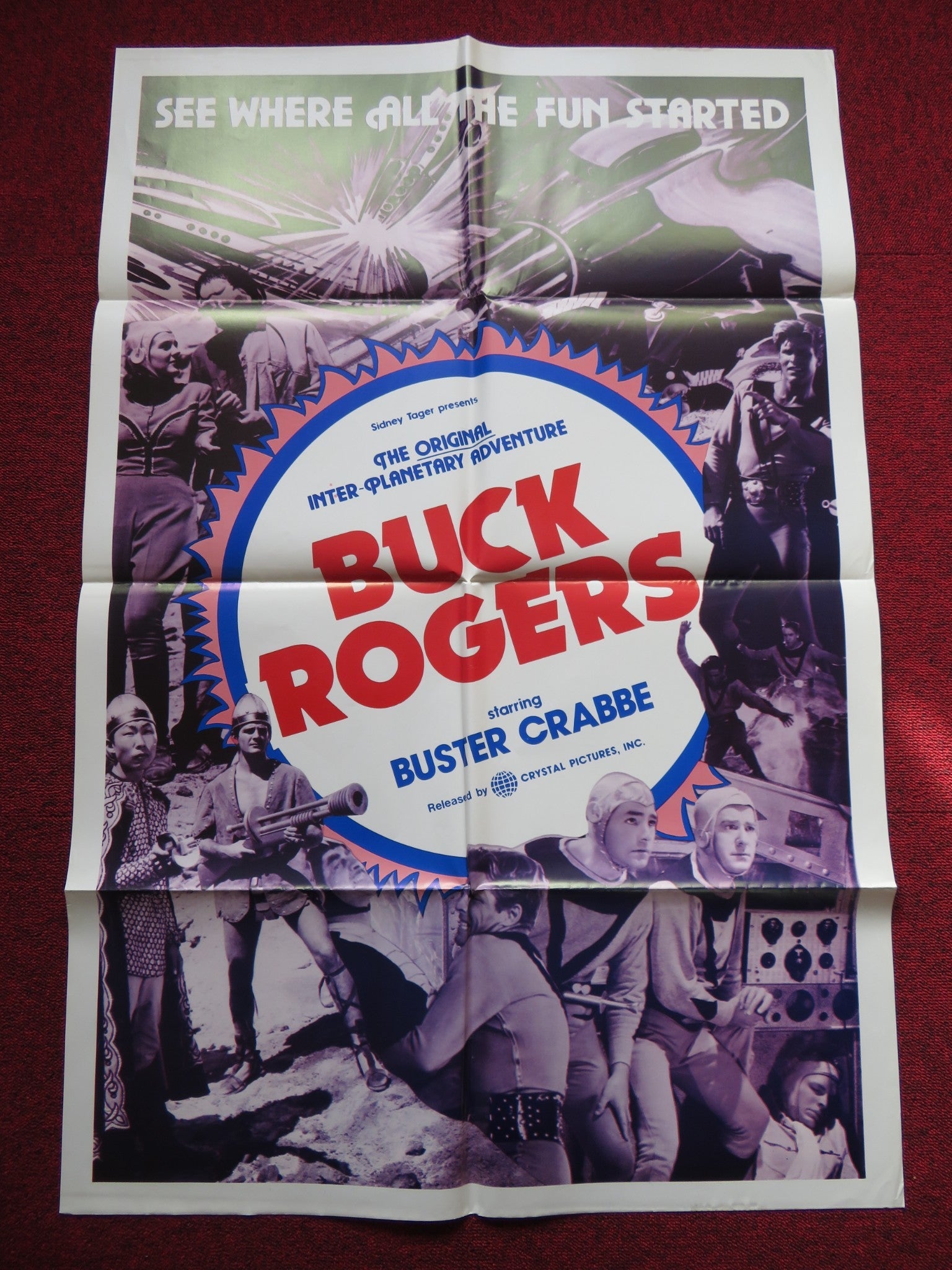 BUCK ROGERS FOLDED US ONE SHEET POSTER BUSTER CRABBE CONSTANCE MOORE 1 ...