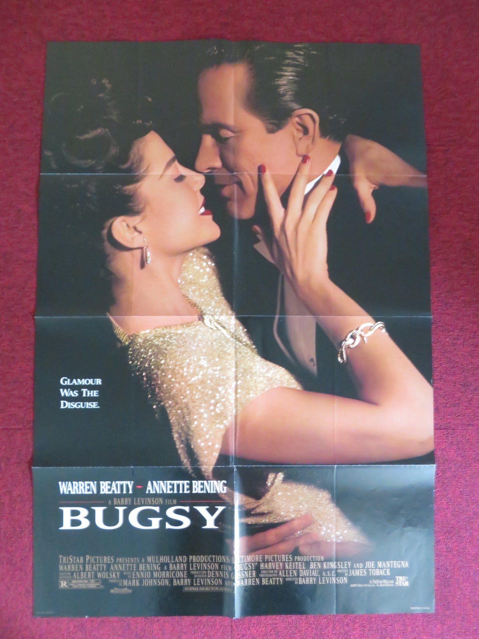 BUGSY FOLDED US ONE SHEET POSTER WARREN BEATTY ANNETTE BENING 1991 ...