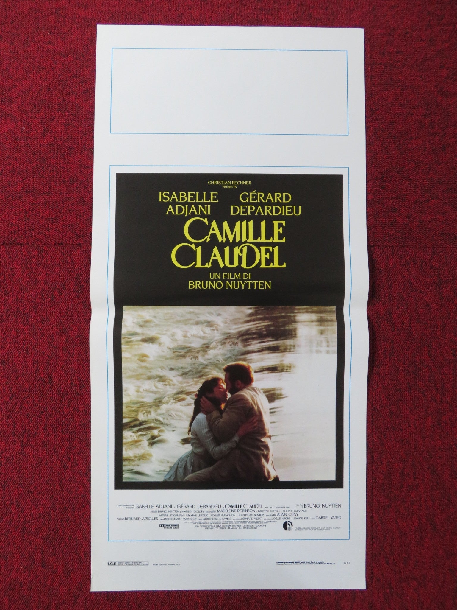 CAMILLE CLAUDEL ITALIAN LOCANDINA POSTER ISABELLE ADJANI GERARD DEPARD ...
