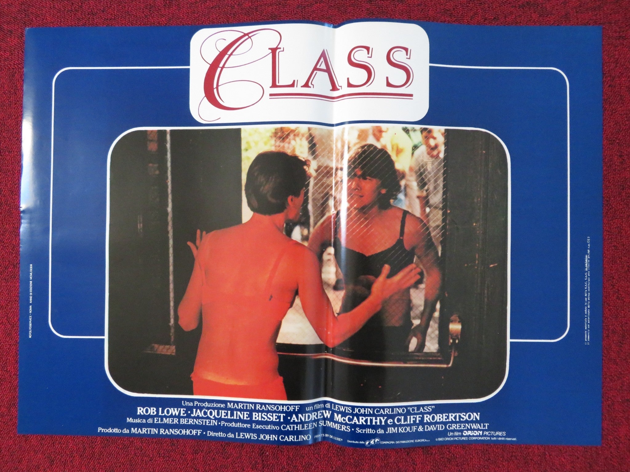 CLASS - C ITALIAN FOTOBUSTA POSTER ROB LOWE ANDREW MCCARTHY 1983 ...