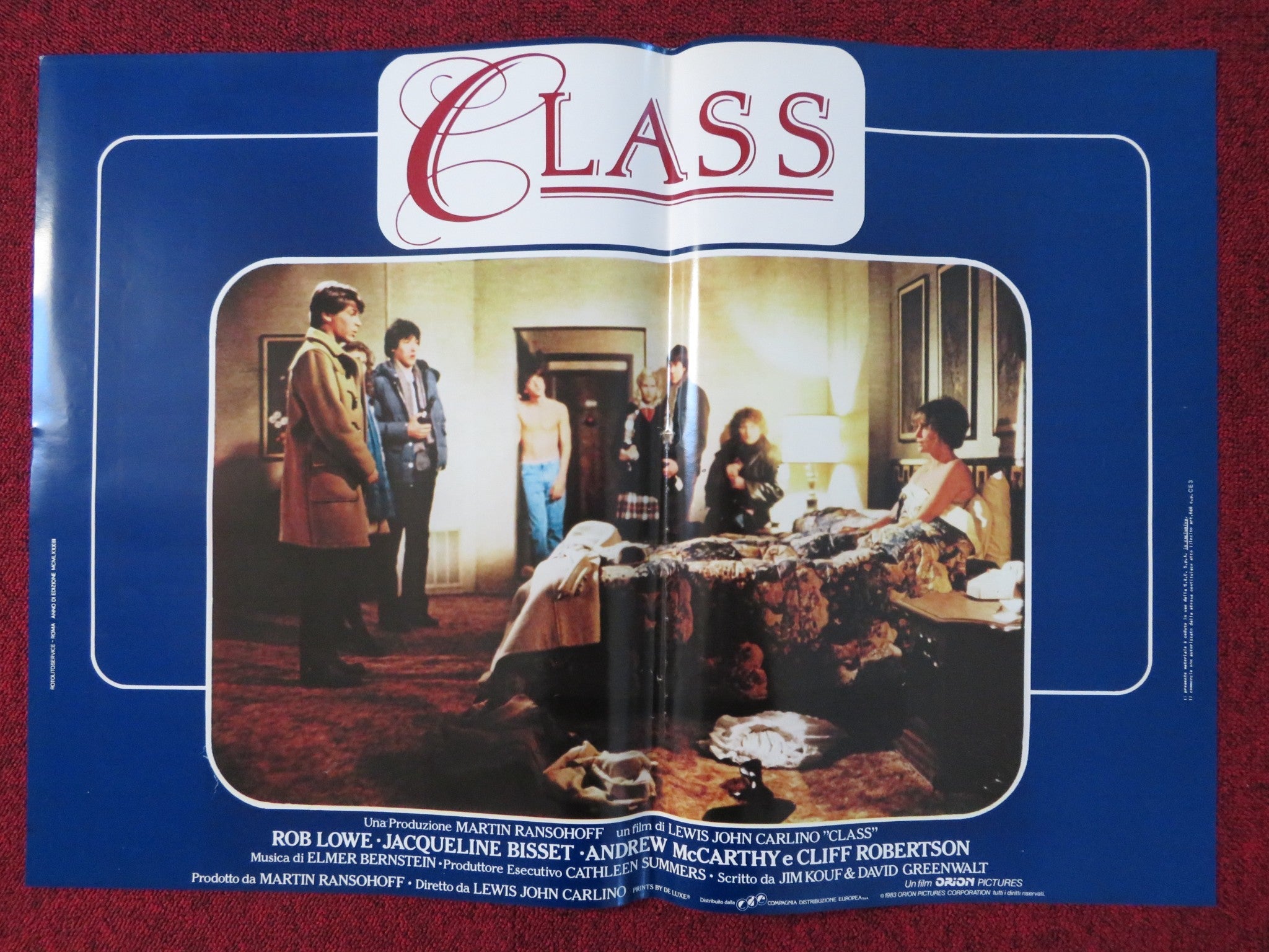 CLASS - G ITALIAN FOTOBUSTA POSTER ROB LOWE ANDREW MCCARTHY 1983 ...