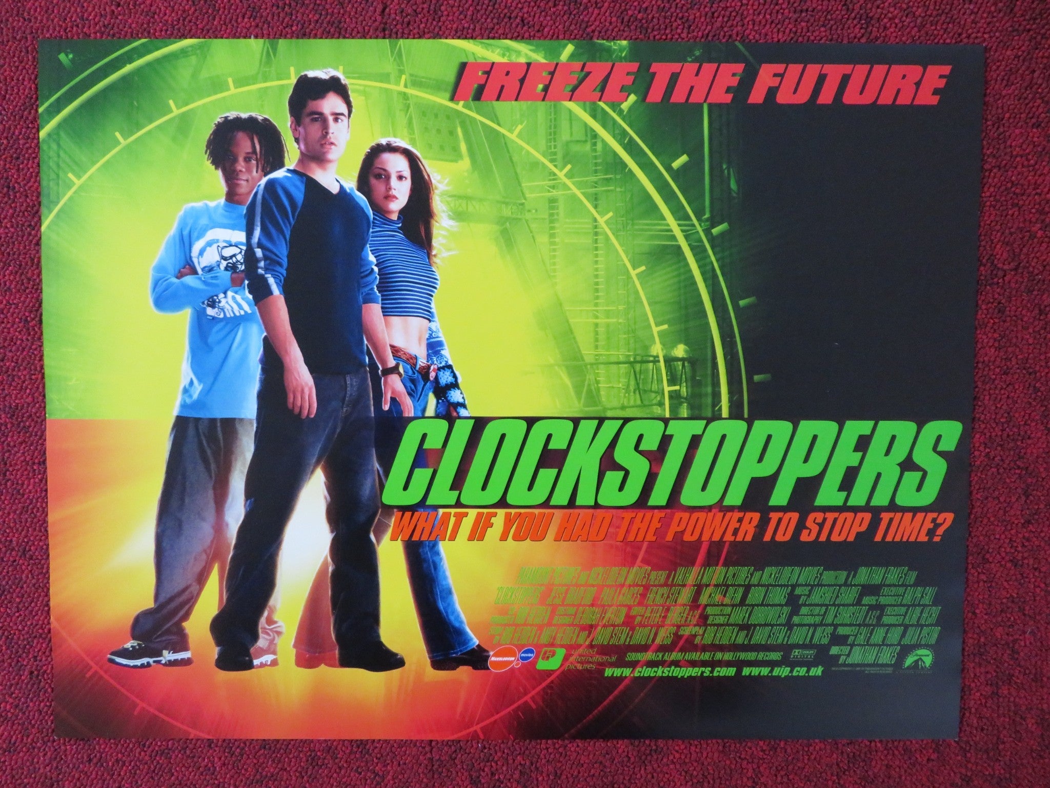 CLOCKSTOPPERS UK MINI QUAD POSTER JESSE BRADFORD FRENCH STEWART 2002 ...