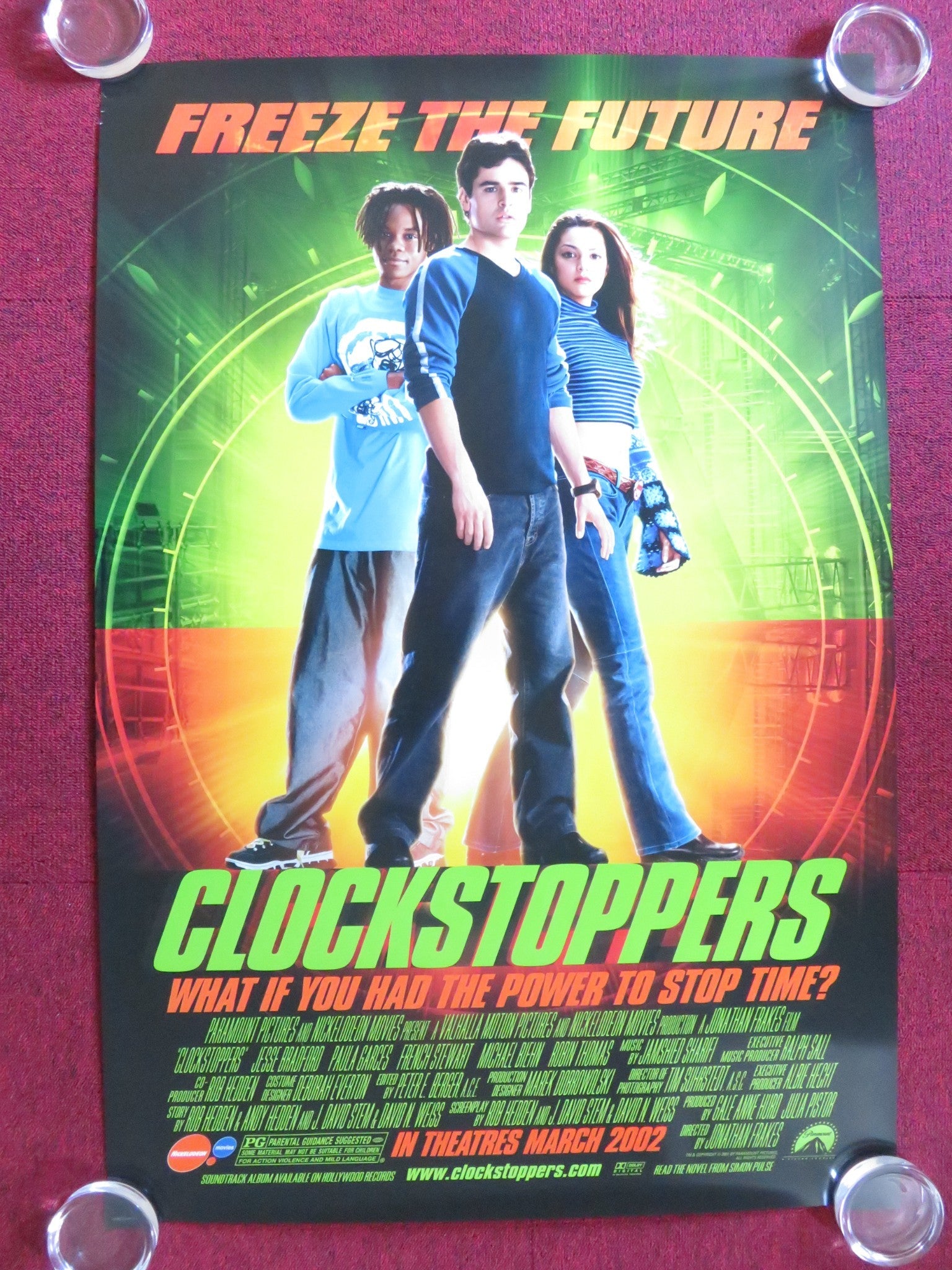 CLOCKSTOPPERS US ONE SHEET ROLLED POSTER JESSE BRADFORD FRENCH STEWART ...
