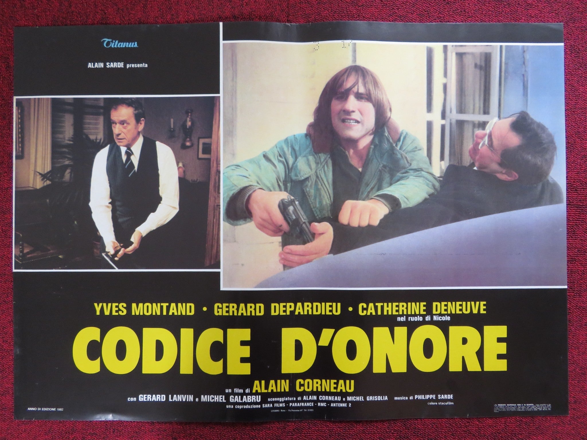 CODICE D'ONORE - A ITALIAN FOTOBUSTA POSTER YVES MONTAND GERARD DEPARD ...