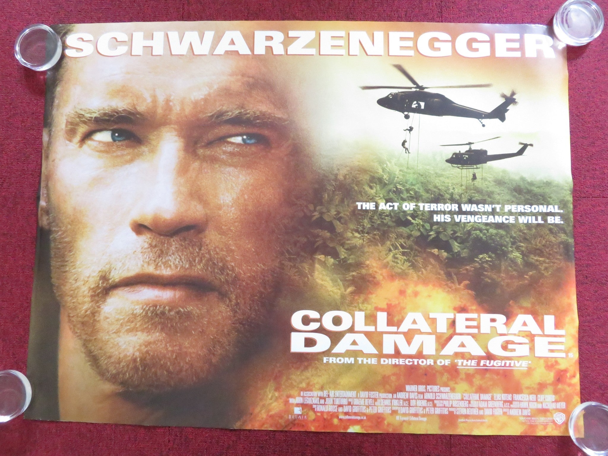 COLLATERAL DAMAGE UK QUAD (30"x 40") ROLLED POSTER SCHWARZENEGGER FRAN ...
