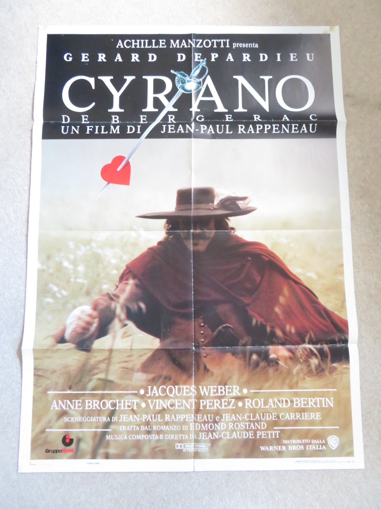 CYRANO DE BERGERAC ITALIAN 2 FOGLIO POSTER ANNE BROCHET GERARD DEPARDI ...