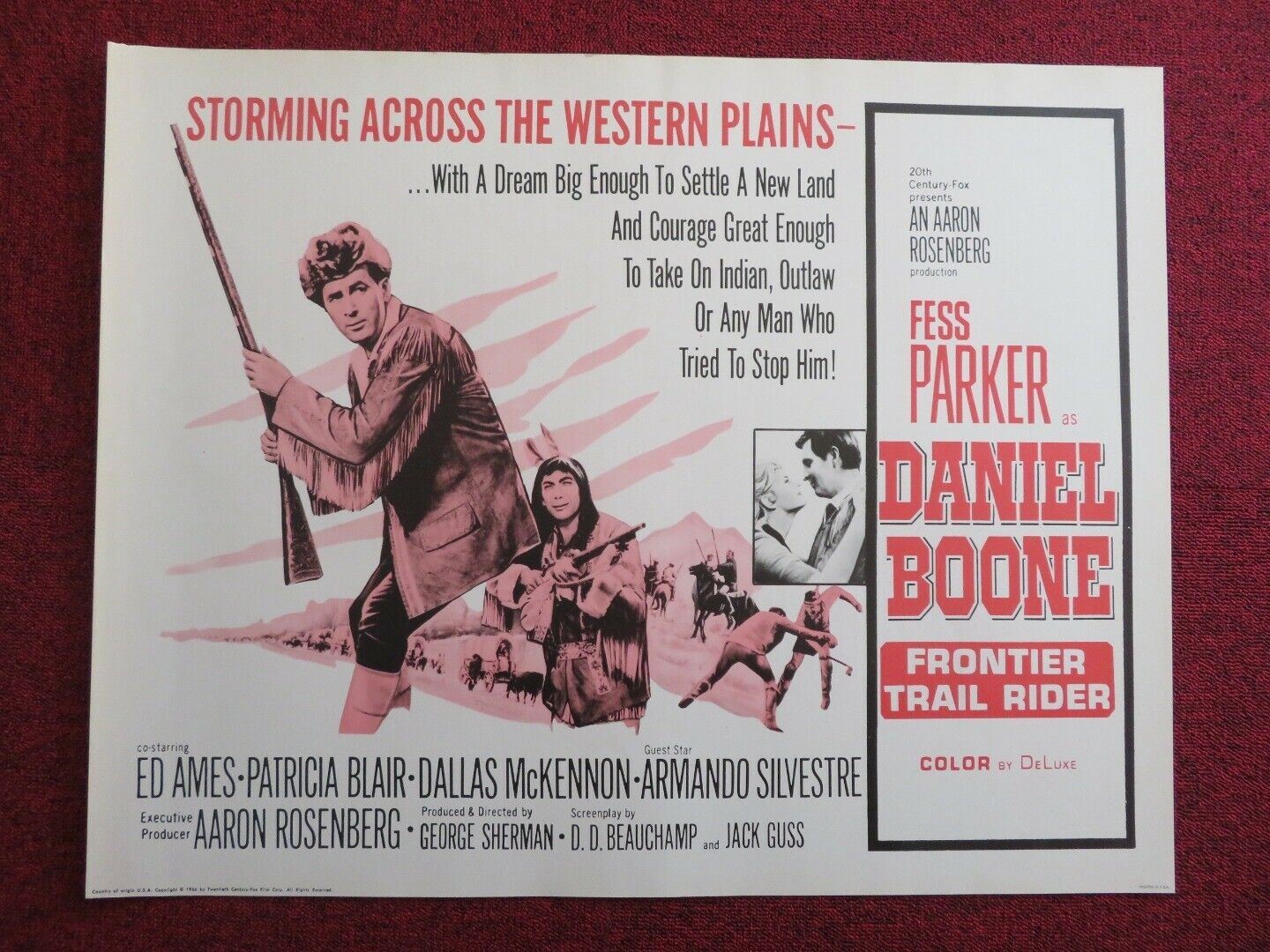 DANIEL BOONE FRONTIER TRAIL RIDER US HALF SHEET (22"x 28") POSTER 1966 ...