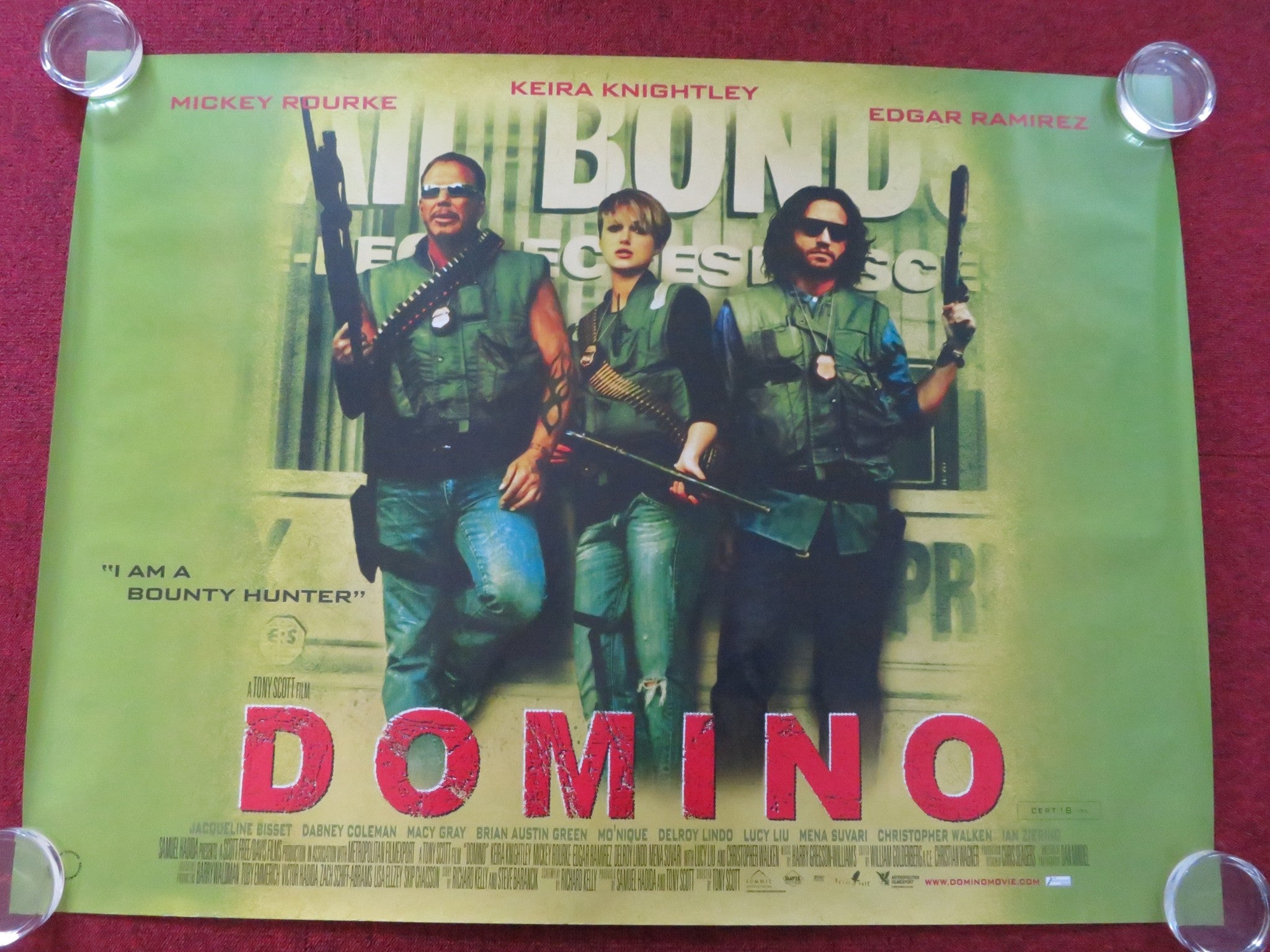 DOMINO UK QUAD (30"x 40") ROLLED POSTER KEIRA KNIGHTLEY MICKEY ROURKE ...