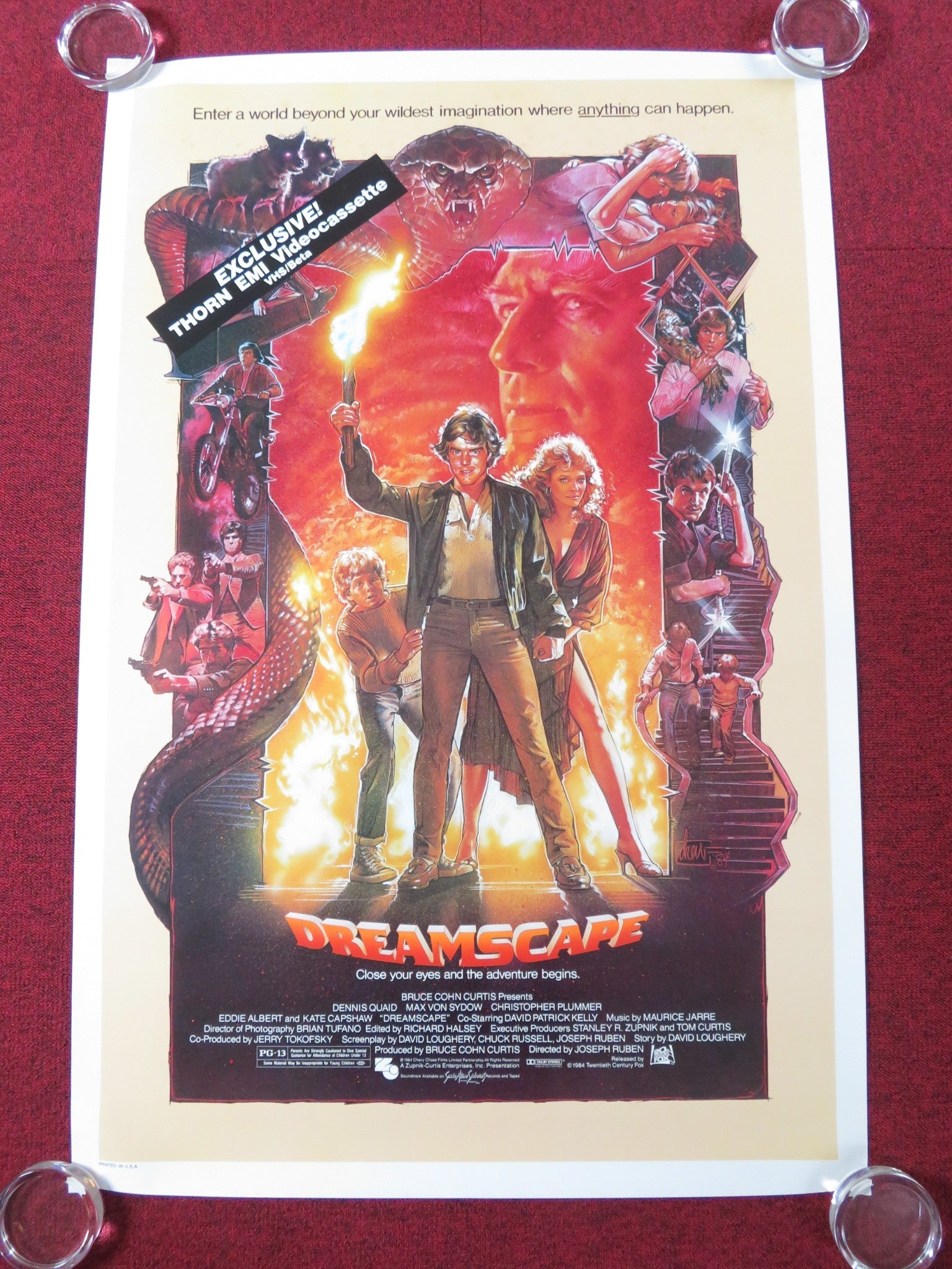 DREAMSCAPE US VHS POSTER DENNIS QUAID MAX VON SYDOW 1984 – Rendezvous ...