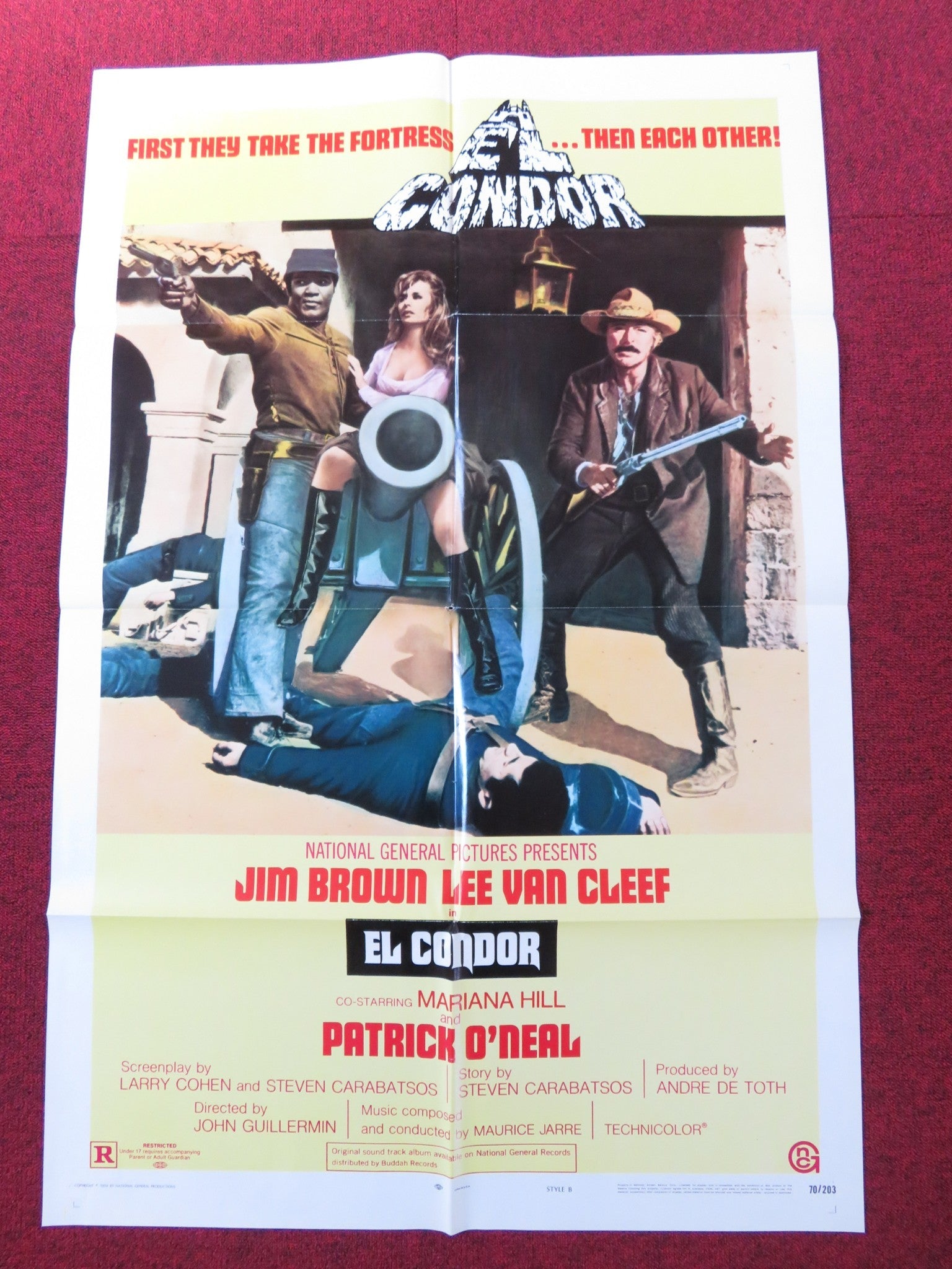 EL CONDOR - STYLE B FOLDED US ONE SHEET POSTER JIM BROWN LEE VAN CLEEF ...