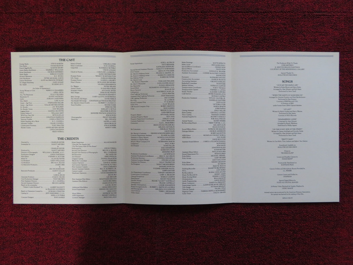 FATHER OF THE BRIDE PART II US SCREENING PROGRAM STEVE MARTIN DIANE KE ...